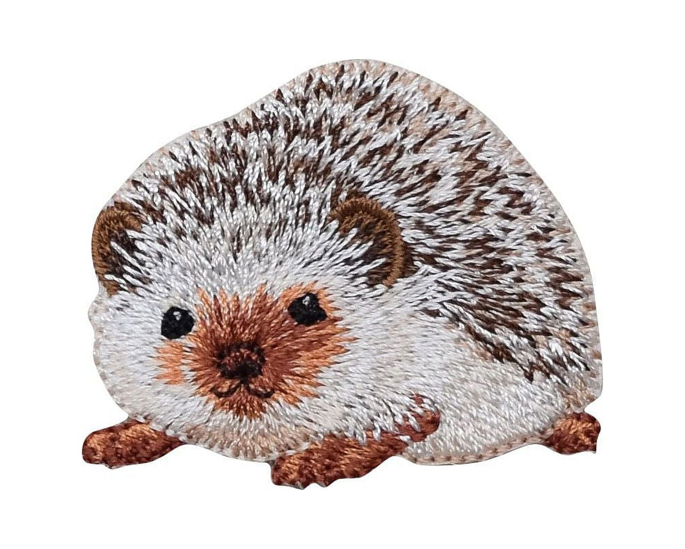Natural Brown Hedgehog - Iron On Embroidered Applique Patch - Walmart.com