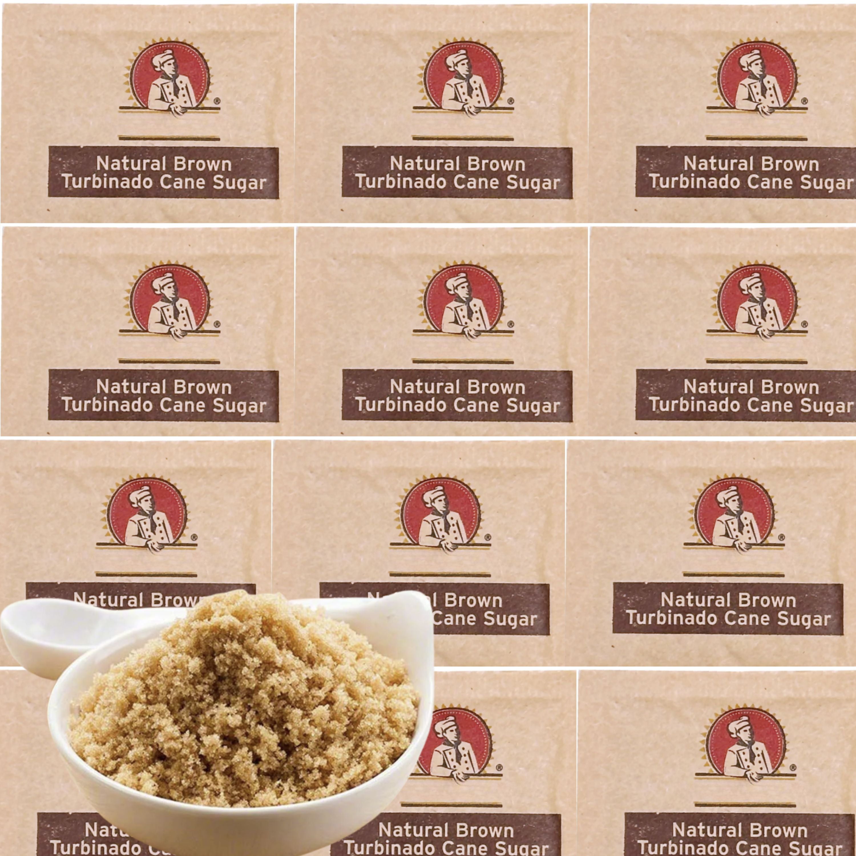 Natural Brown Turbinado Cane Sugar Packets – 50 Count – Raw Cane Sugar ...