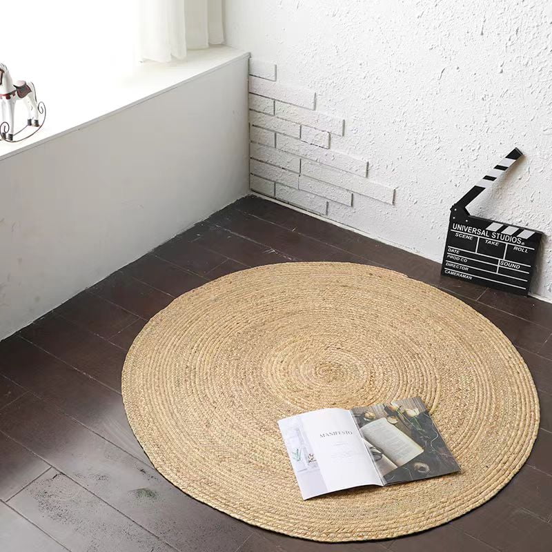 Natural Bulrush Grass Hand-woven Small Rugs Straw Carpet Rattan Mats ...