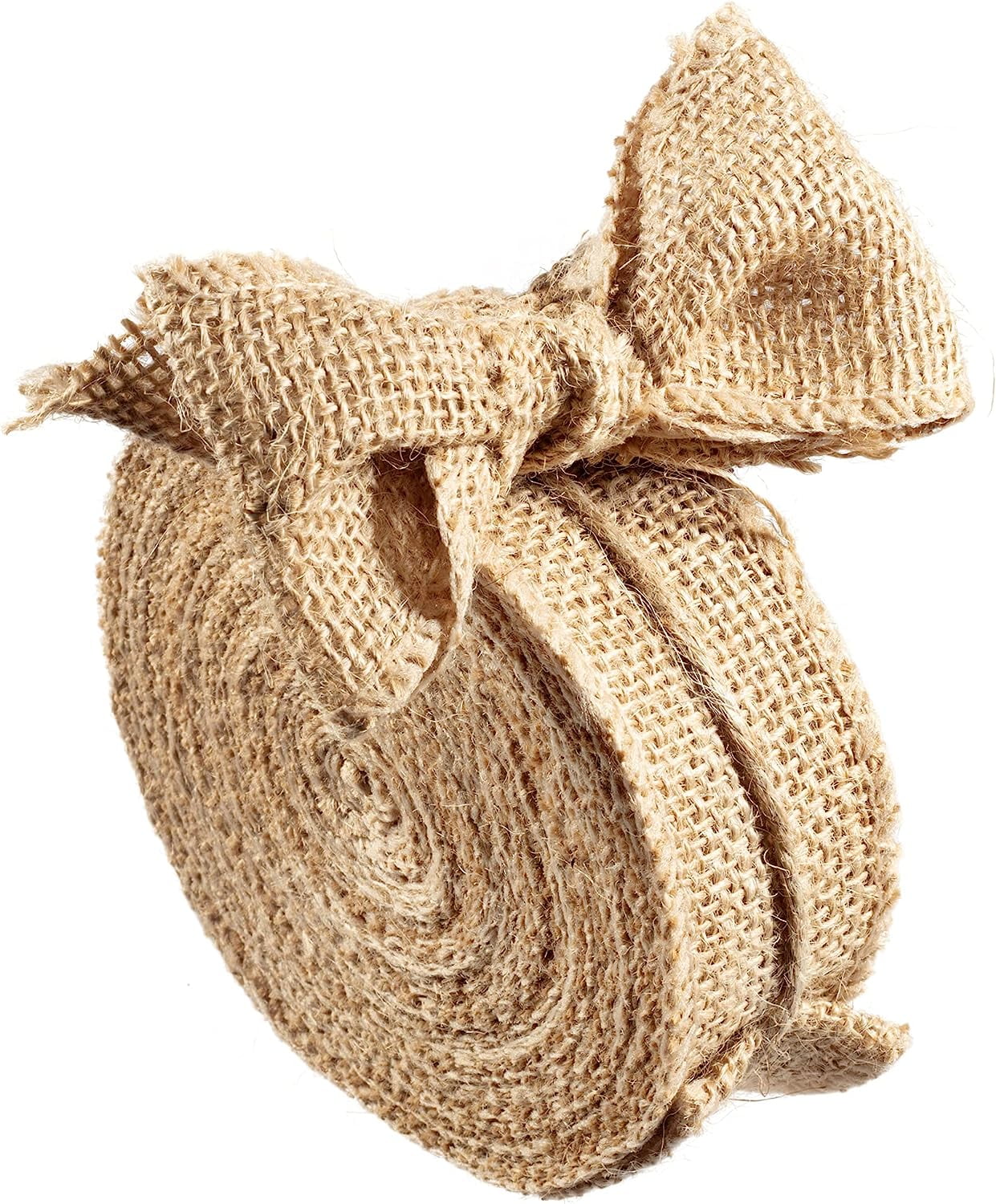Natural Burlap Ribbons (1.5" Wide, 10 Yards)-No Wire, 100% Jute-DIY Art ...