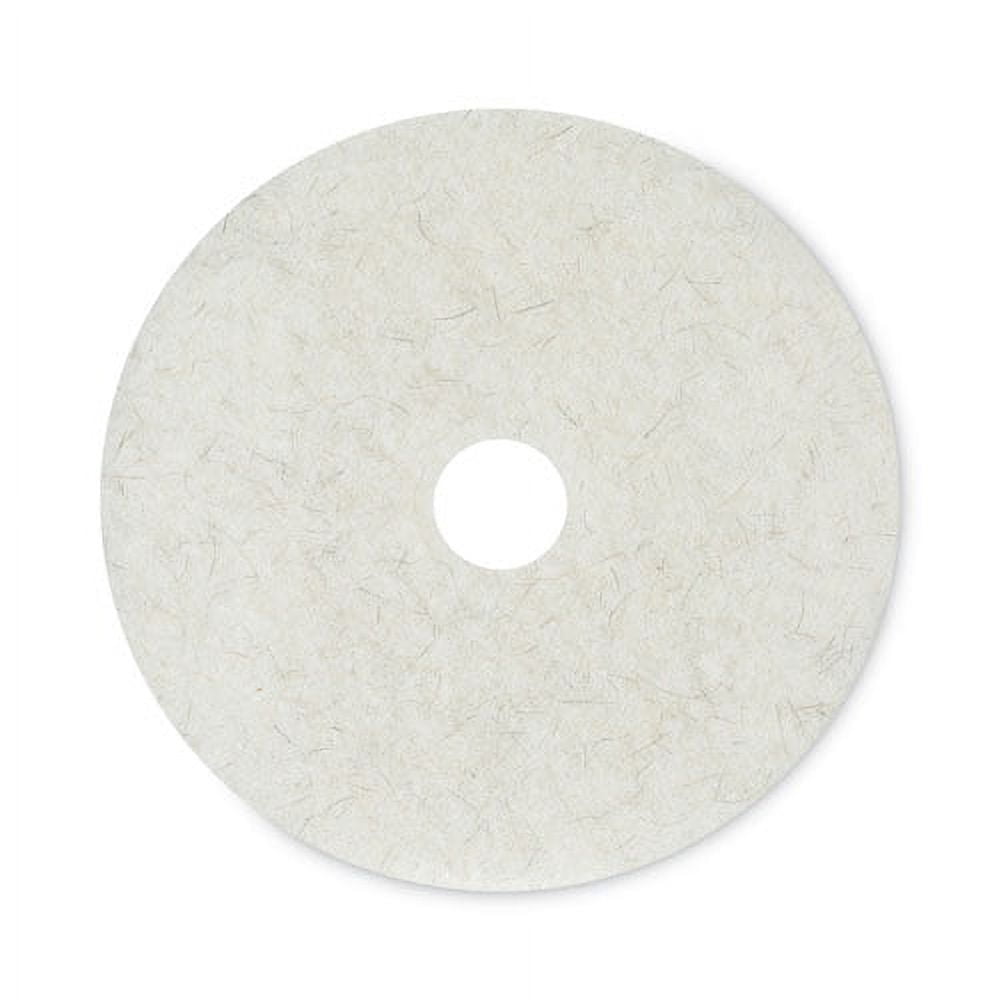 Natural Burnishing Floor Pads, 20" Diameter, White, 5/carton | Bundle ...
