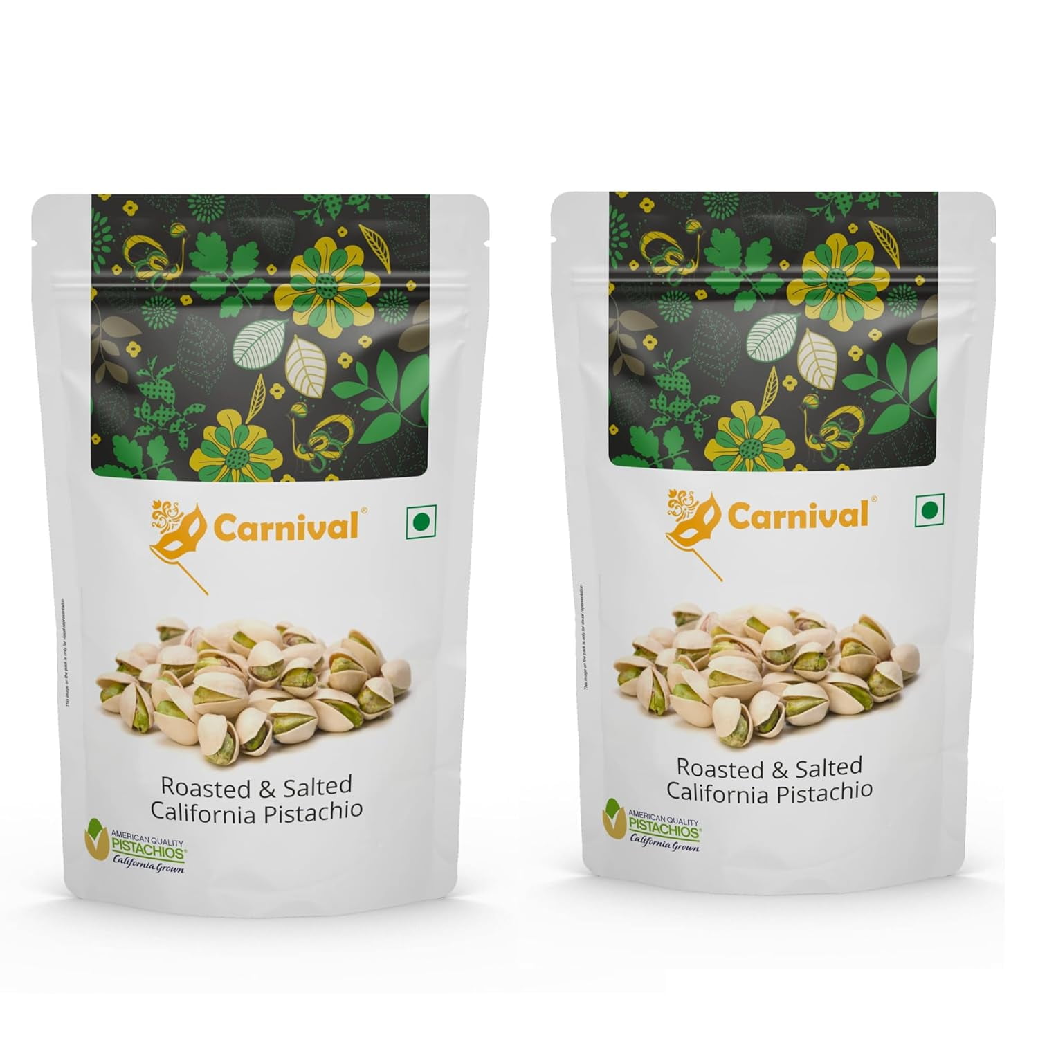 Natural California Roasted & Salted Pistachio By Carnival 500gm, (250gm * Pack Of 2) | Naturally ...