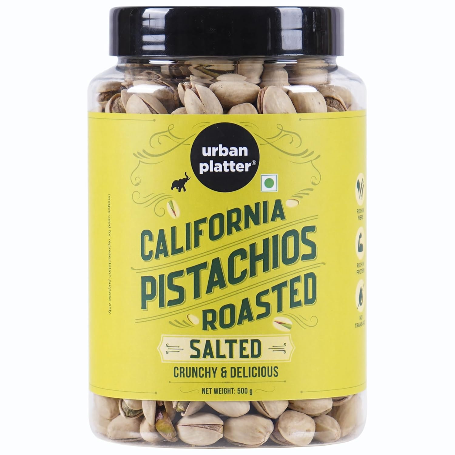 Natural California Roasted & Salted Pistachios By Urban Platter 500gm, | Naturally Rich In ...