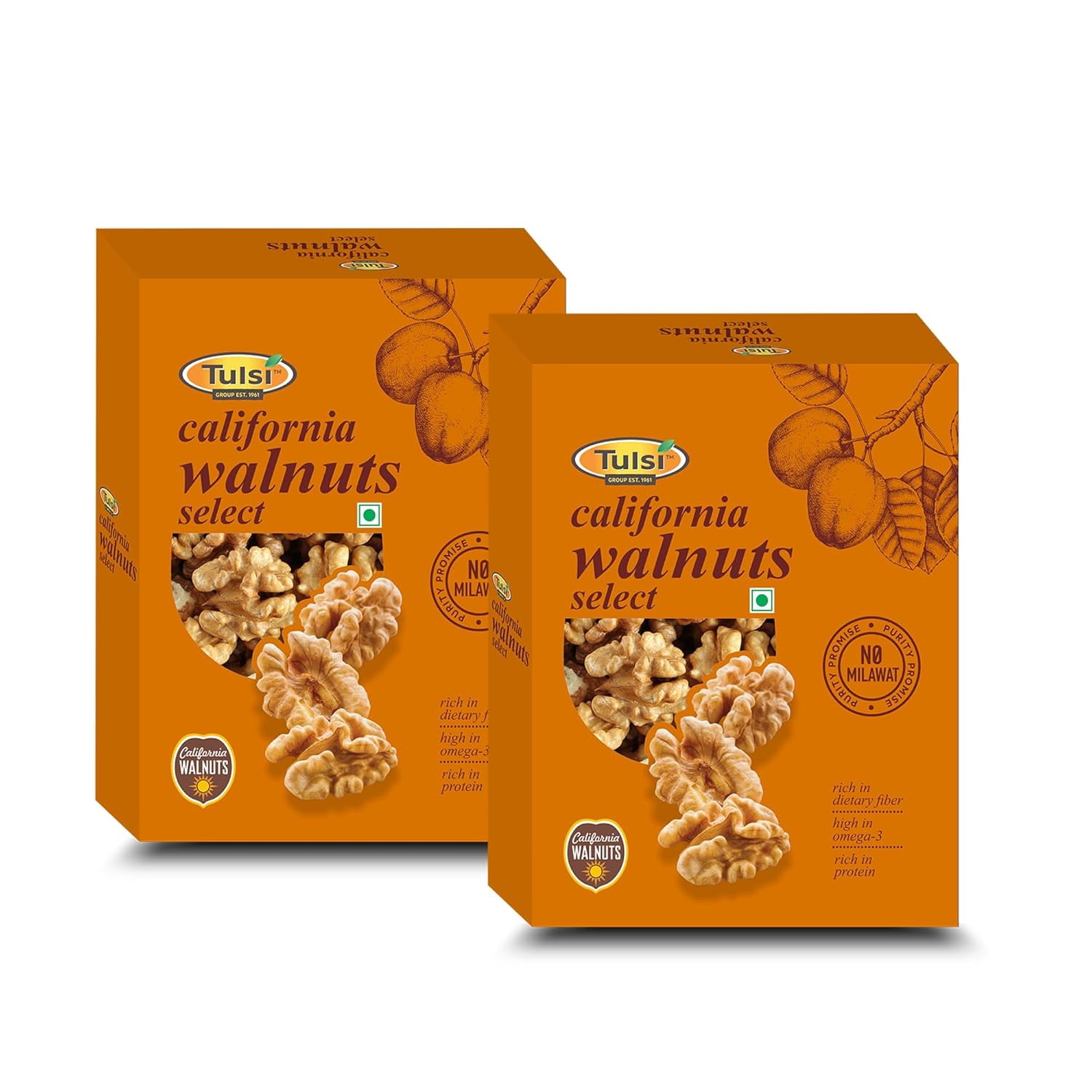 Natural California Walnut Kernels Select By Tulsi 400gm, (200gm * Pack ...