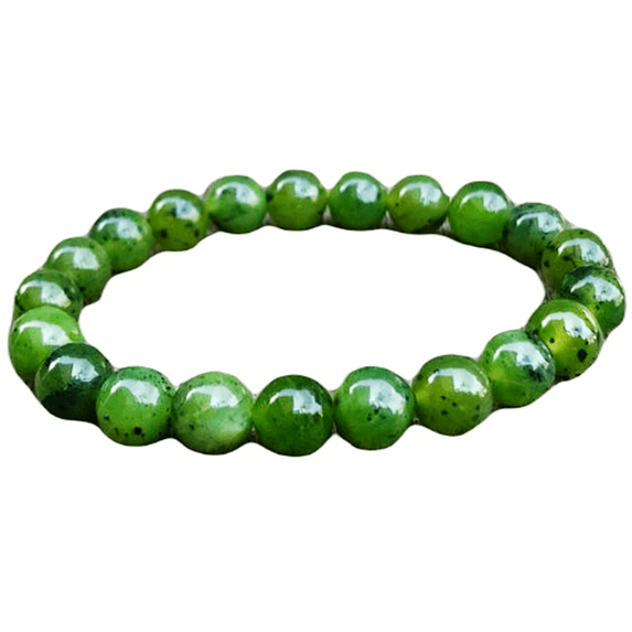 Natural Canadian Jadeite 8mm Round Shape Smooth Cut Beads Stretchable ...