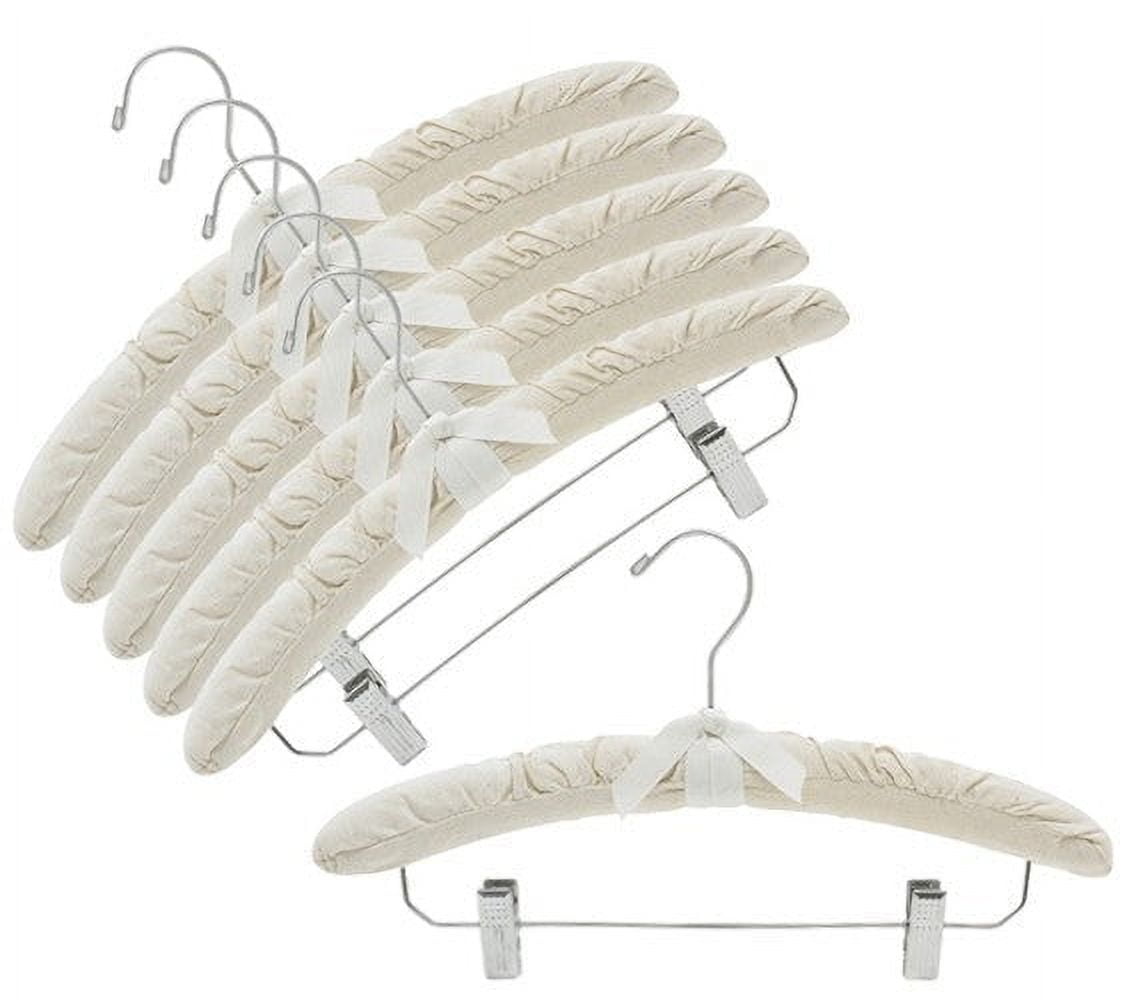 Natural Canvas Padded Hangers w/Clips - Walmart.com