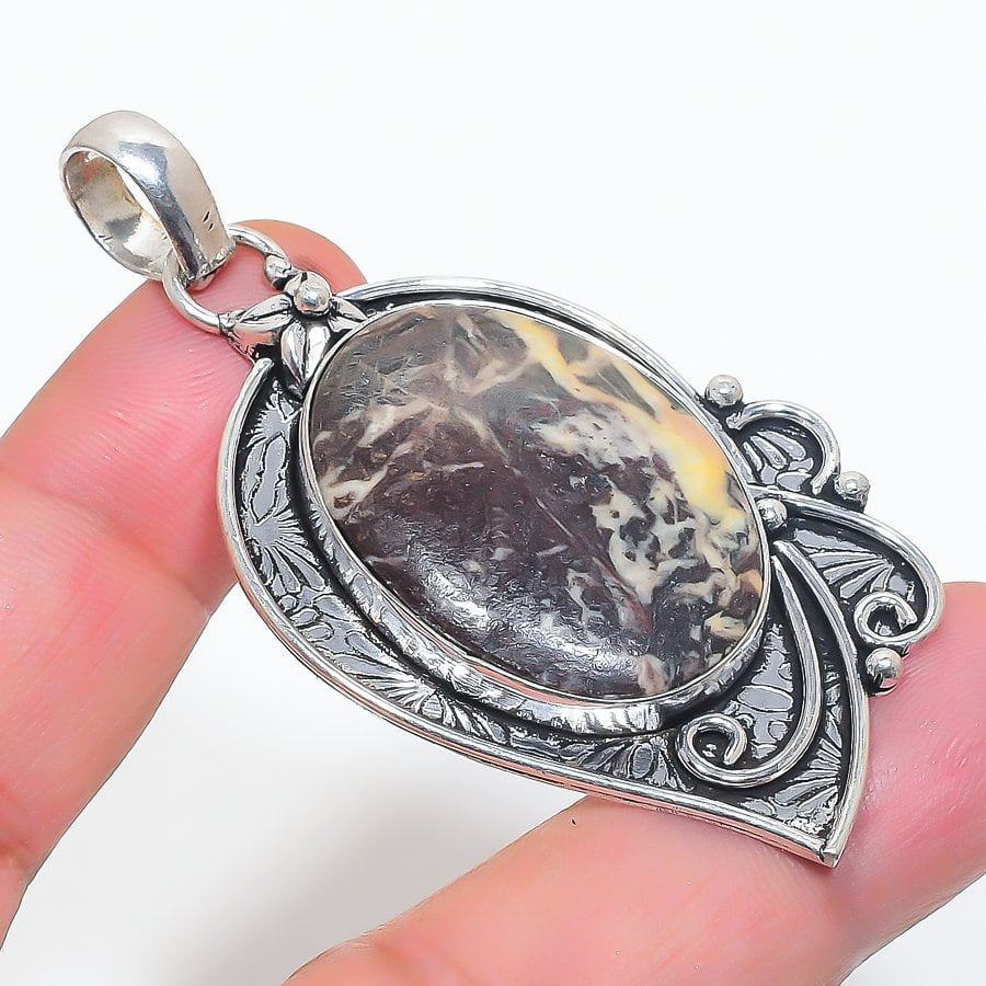 Natural Cappuccino Jasper 925 Sterling Silver Jewelry Pendant 2.52 ...