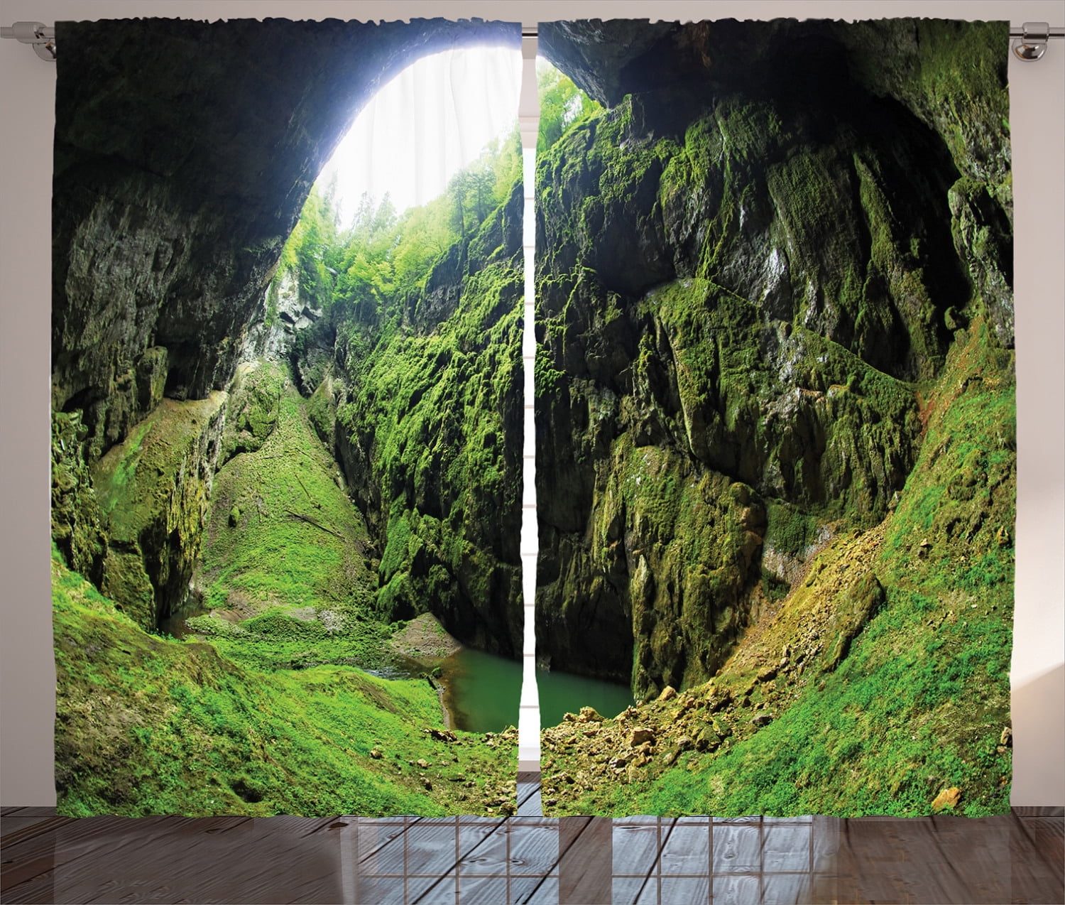 Natural Cave Decorations Curtains 2 Panels Set, Punkevni Cave in Czech ...