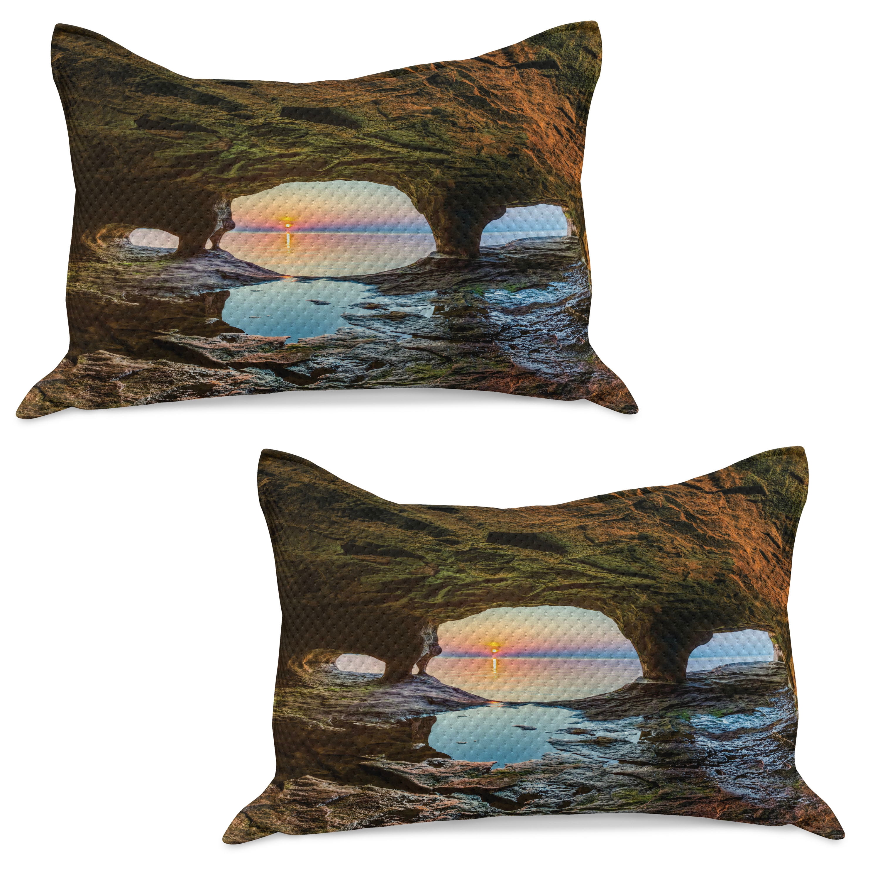 Natural Cave Knitted Quilt Pillowcover Set of 2, Horizon View from ...