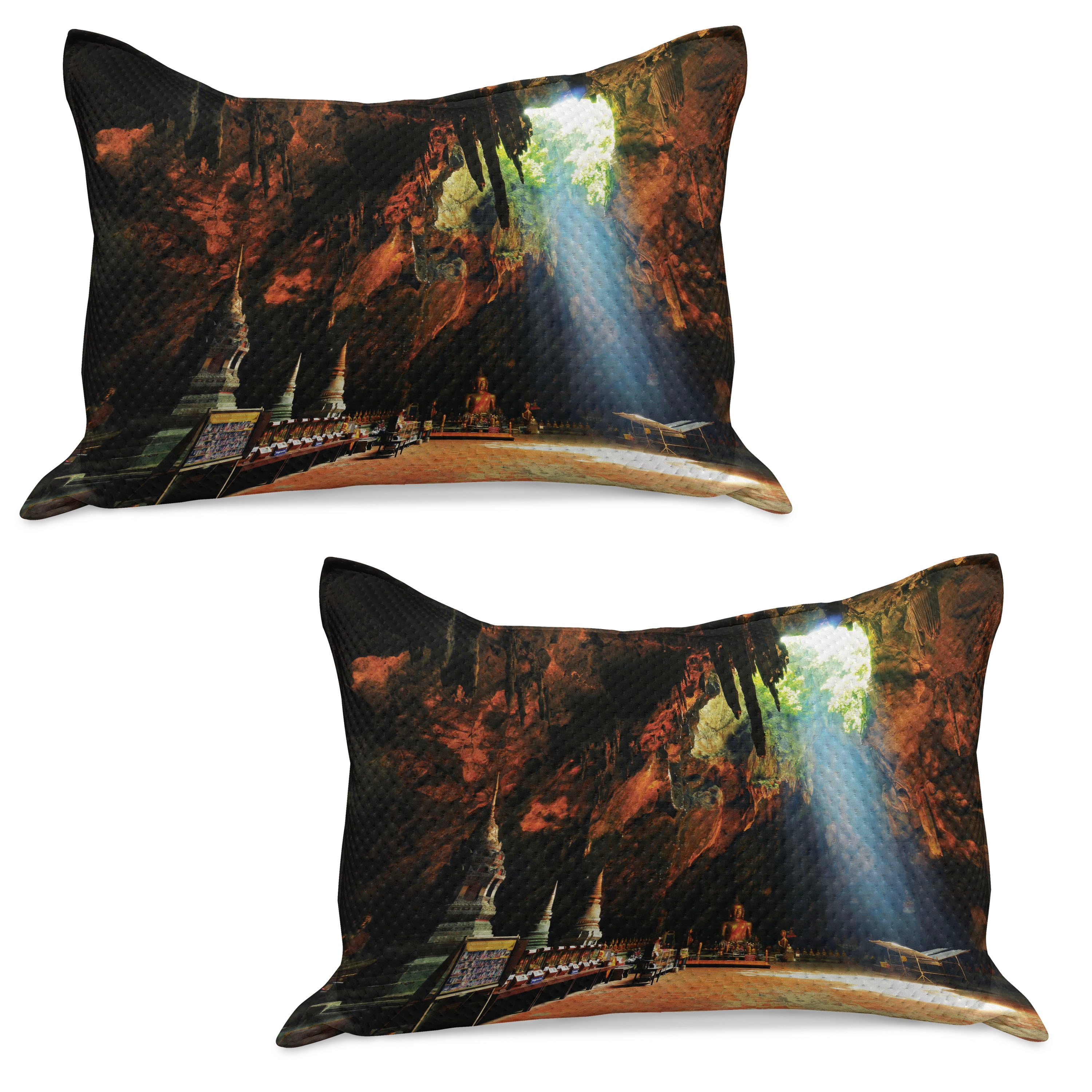 Natural Cave Knitted Quilt Pillowcover Set of 2, Sunbeam in Cave ...