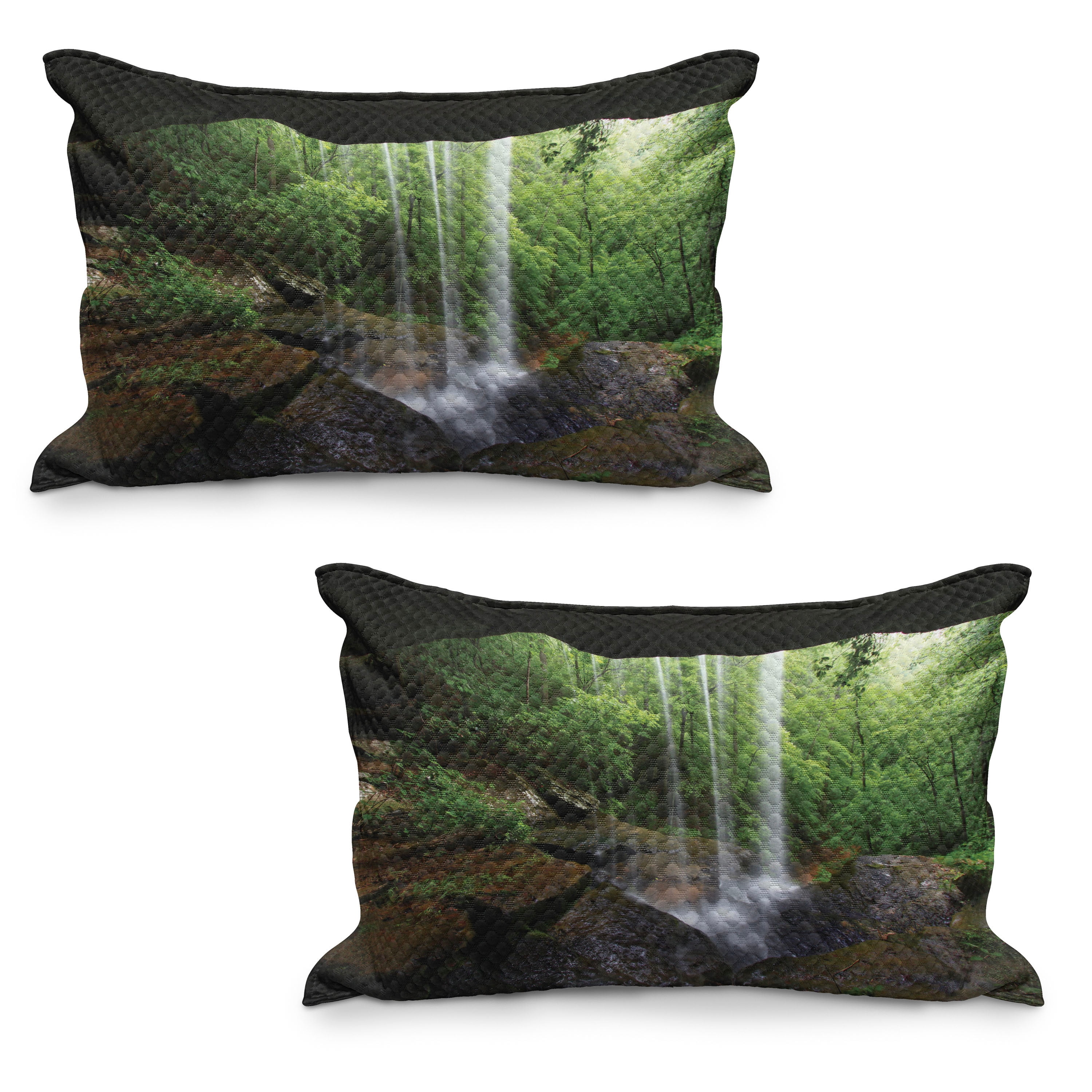 Natural Cave Quilted Pillowcover Set of 2, Still Waterfall in theest in ...