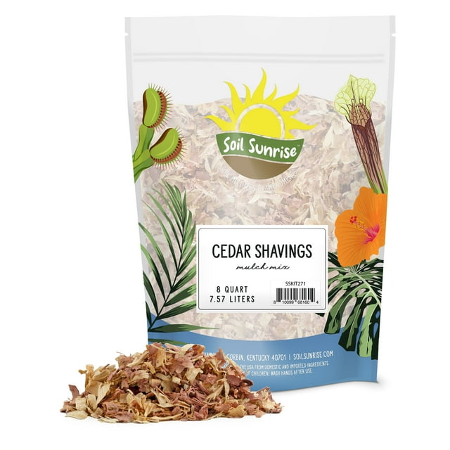 Natural Cedar Shavings Mulch / Bedding (8 Quarts), Garden Mulch and ...