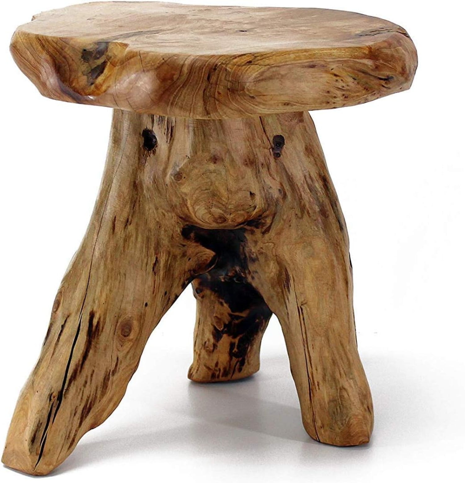 Natural Cedar Stump Stool, 14" End Table, Live Edge Side Table, Plant ...