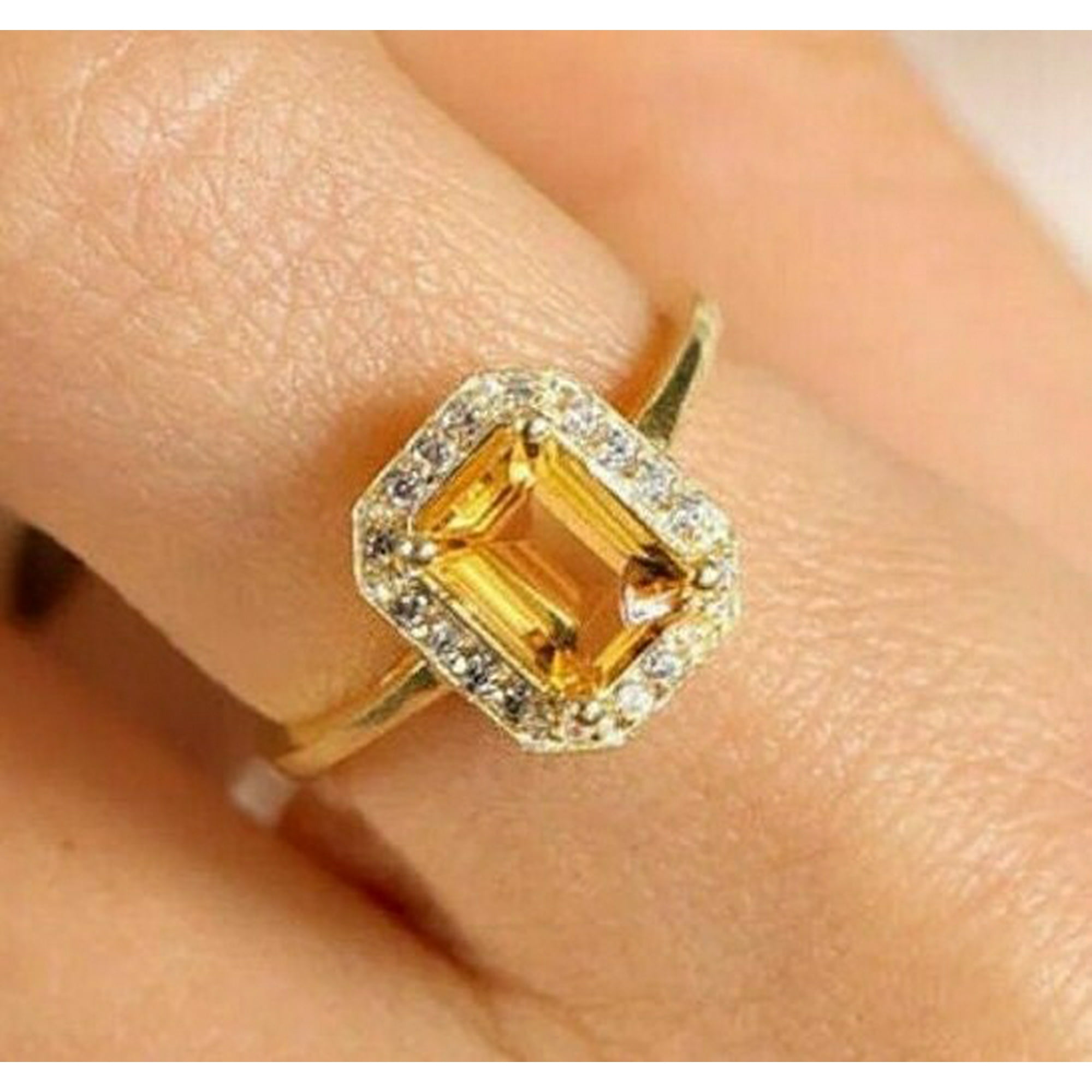 Natural Yellow Sapphire Engagement Ring