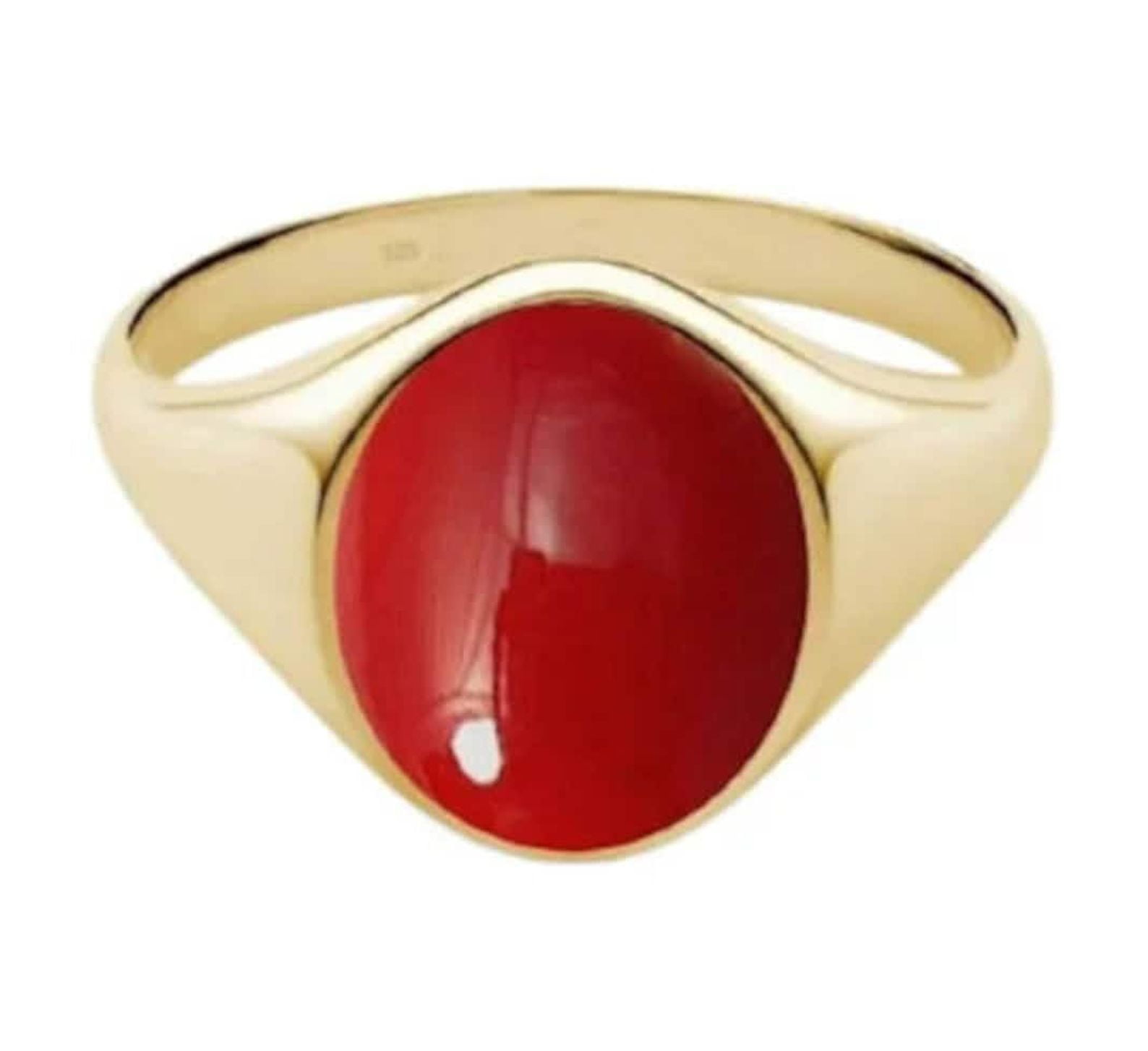 Natural Certified Red Coral Gemstone Moonga Astrological Ring 925 Sterling Silver Handmade ...