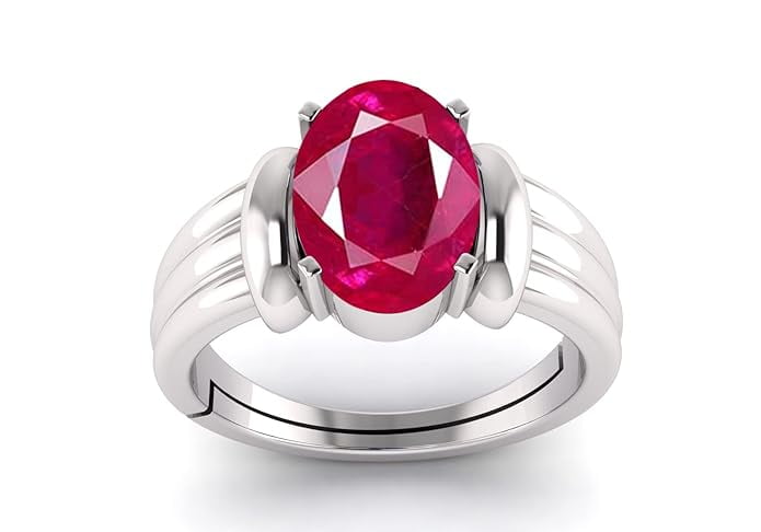Natural Certified Ruby Manik Gemstone 925 Sterling Silver Ring for Men ...