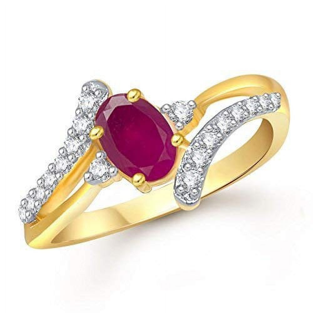 Natural Certified Ruby Ring 925 Sterling Silver Oval Cut Gold Palleted ...