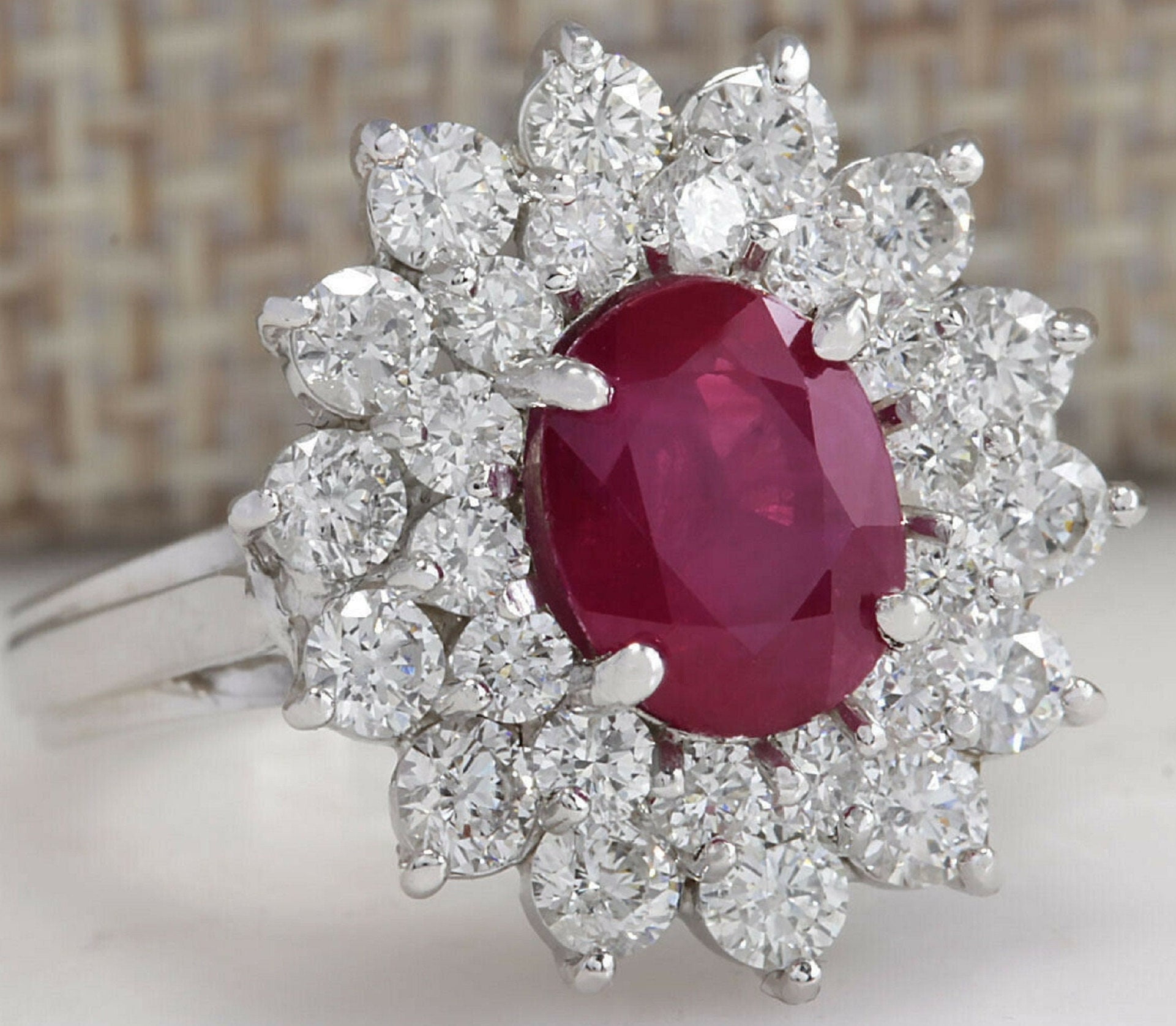 Natural Certified Silver Ruby Ring Princess Diana Ring Red Elongated ...