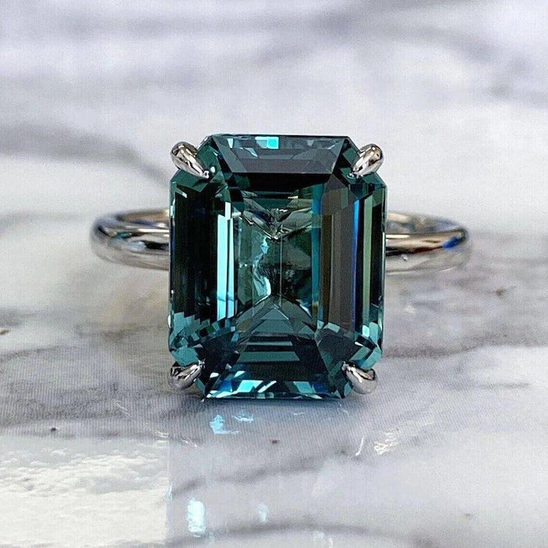 Natural Certified Teal sapphire Ring-Wedding Engagement Ring-Peacock ...