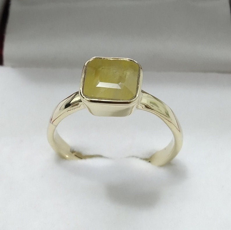 Natural Certified Yellow Sapphire 925 Sterling Silver Handamde Ring Men ...