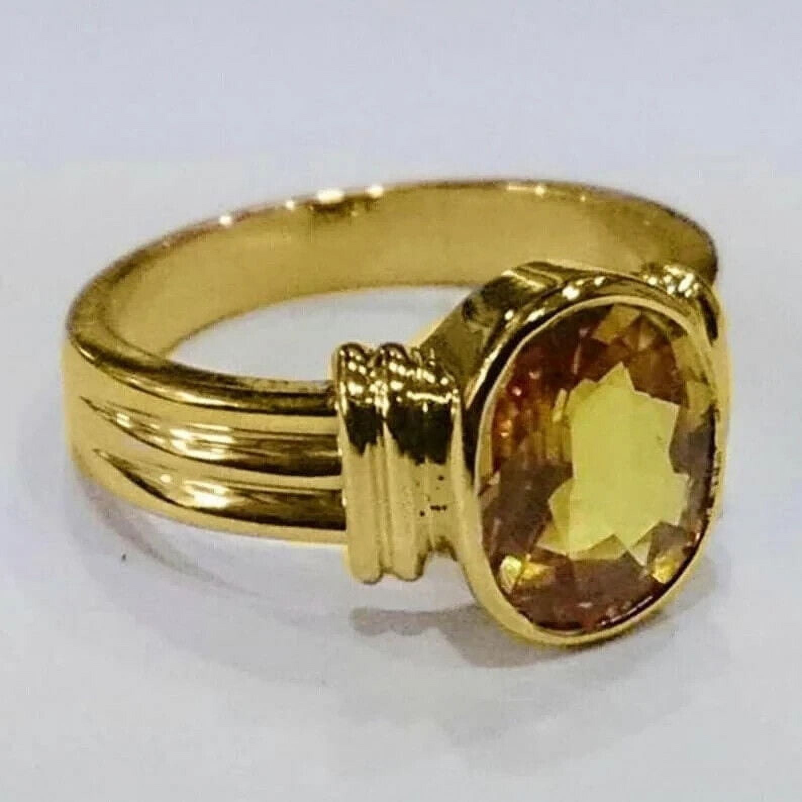 Natural Certified Yellow Sapphire Punchdhatu Astrology Ring Pukhraj ...
