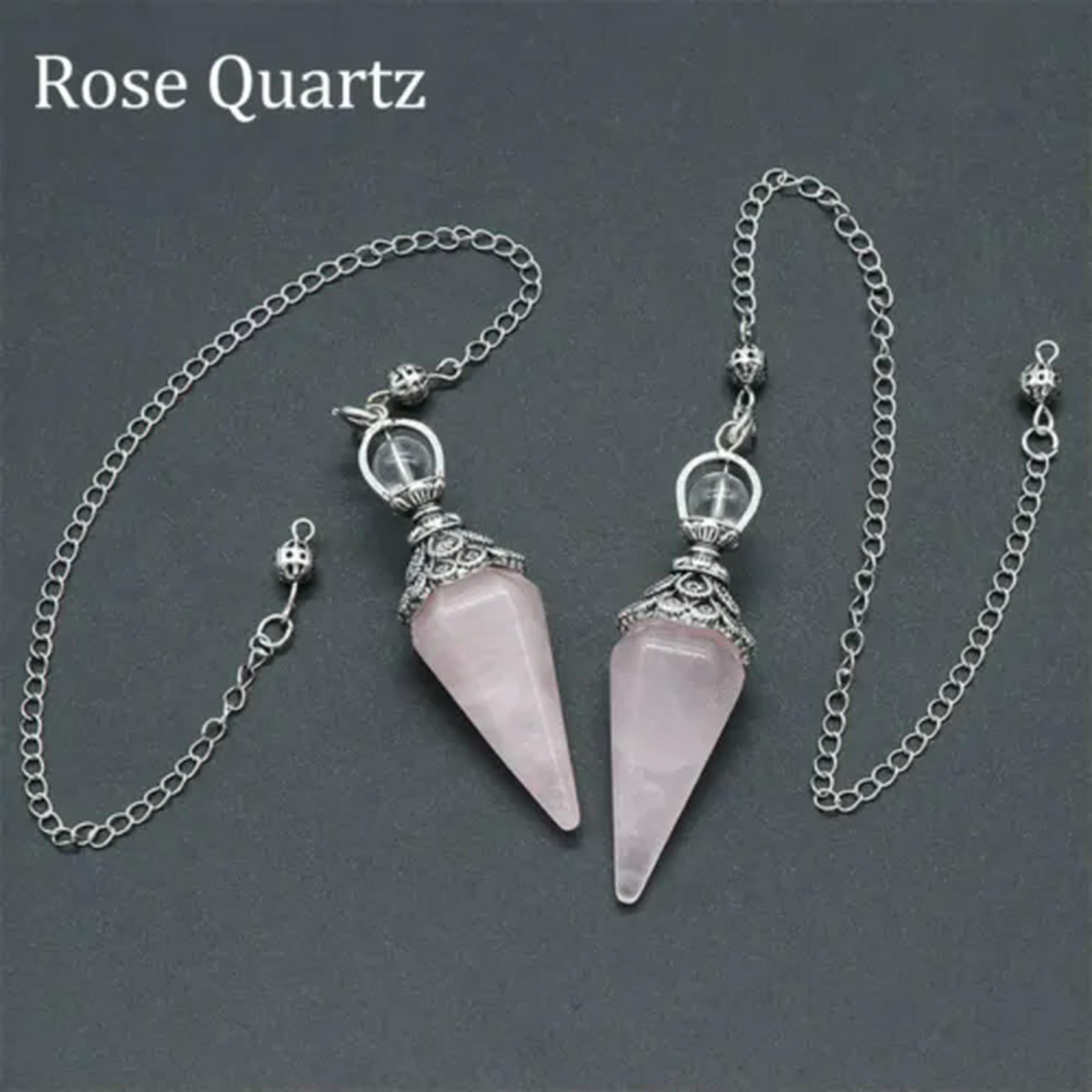 Natural Chakra Crystal Pendulum Hexagon Pyramid Chain Pendant ...