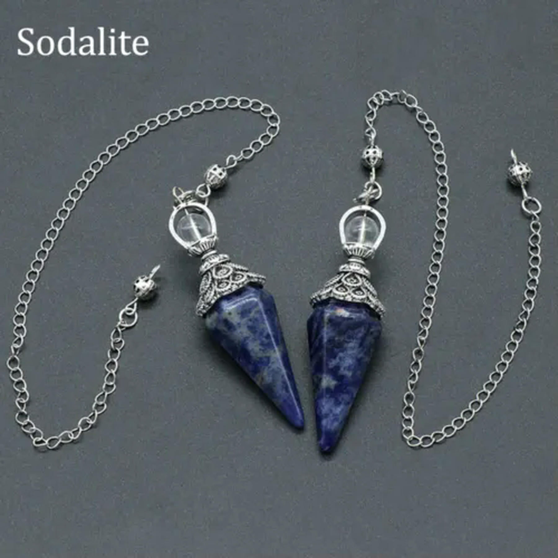 Natural Chakra Crystal Pendulum Hexagon Pyramid Chain Pendant ...