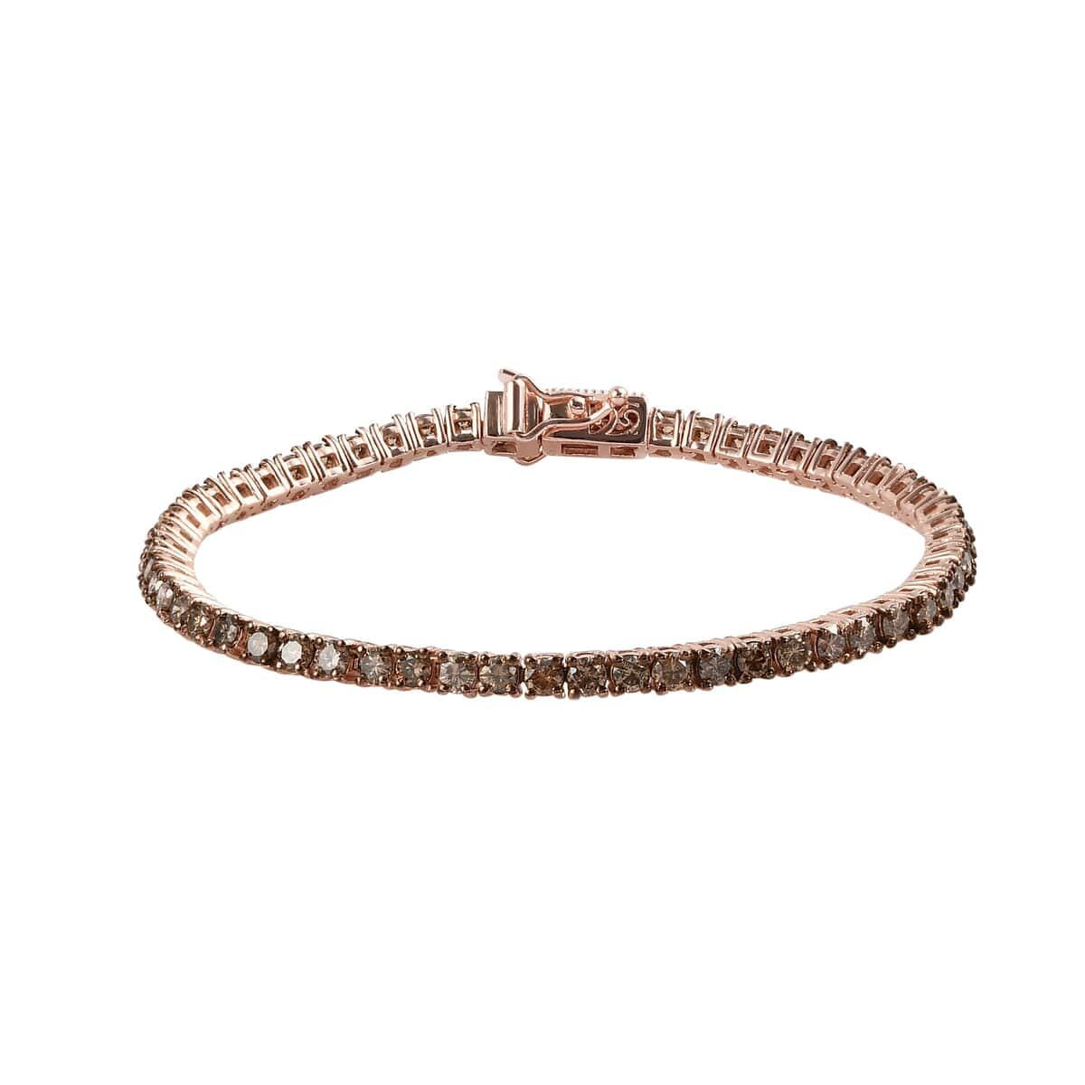 Natural Champagne Diamond Tennis Bracelet, Irradiated Brown Diamond ...