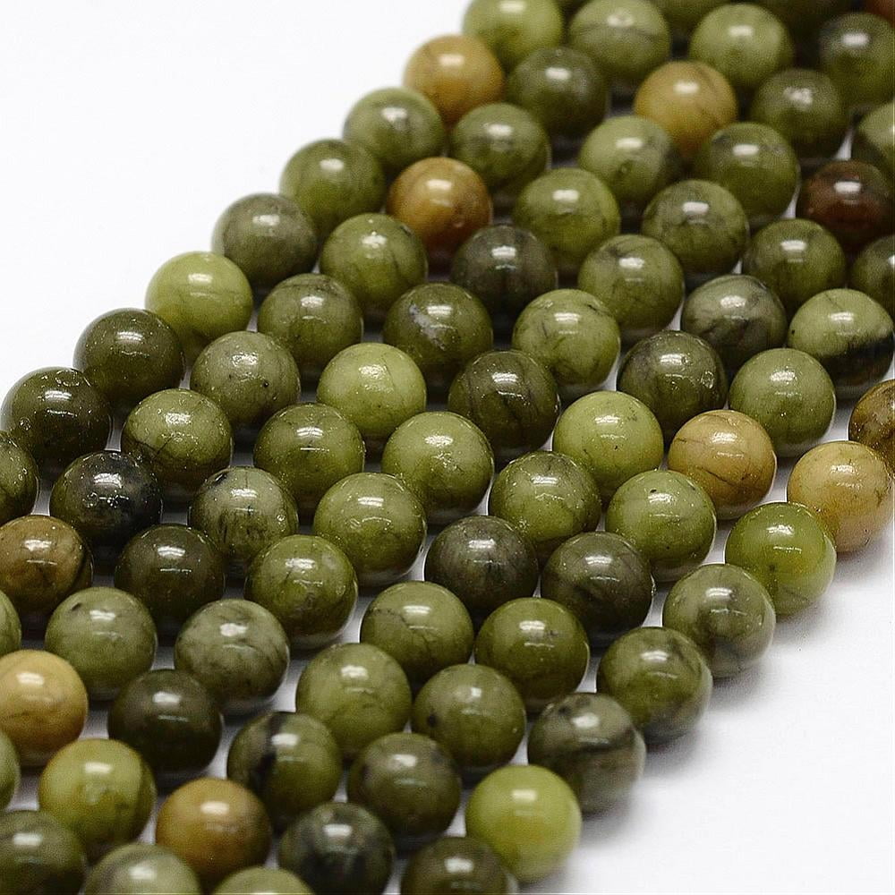 Natural Chinese Jade Beads Strands, TaiWan Jade, Round, 6mm, Hole: 1mm ...