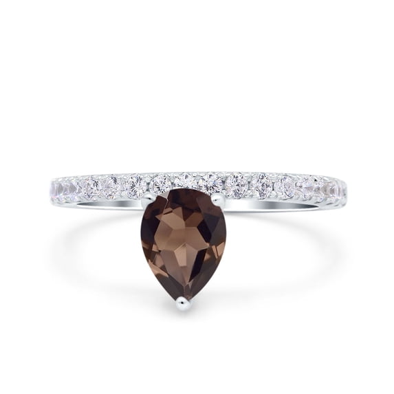 Natural Chocolate Smoky Quartz Size-8 Art Deco Pear Teardrop Vintage ...