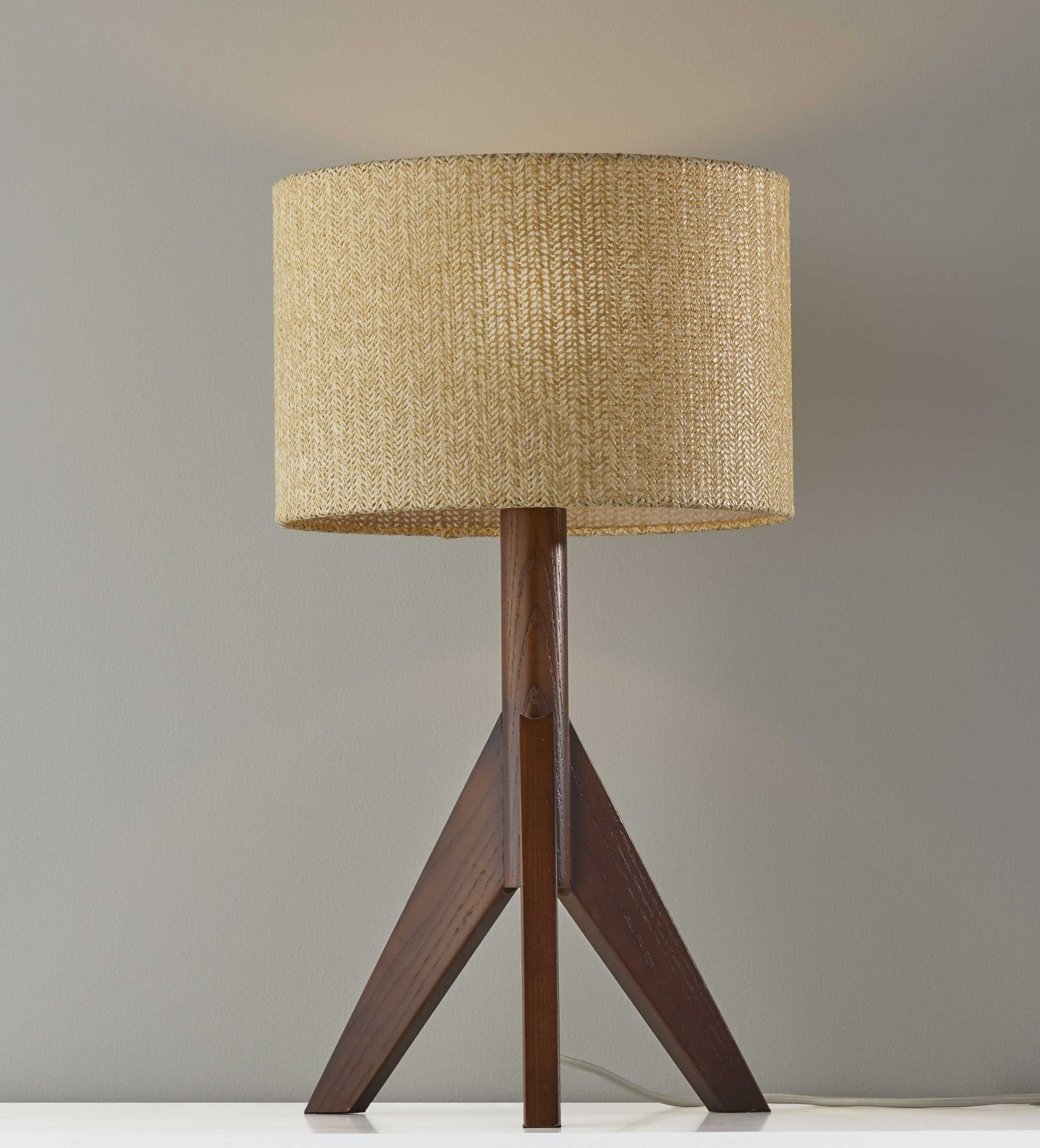 Natural Chunky Tripod Walnut Wood Table Lamp - Walmart.com