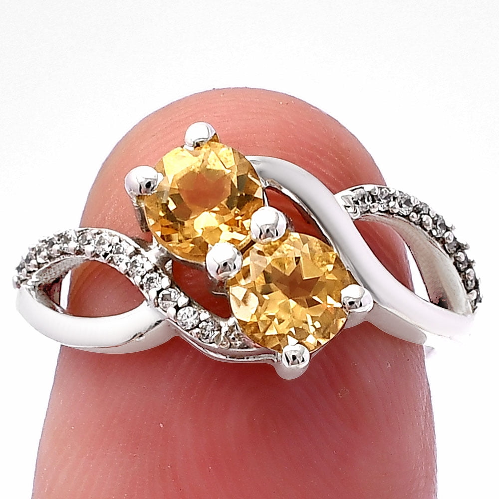 Natural Citrine 925 Sterling Silver Ring s.5 Jewelry DGR1130_A_5 R-1033 - Walmart.com