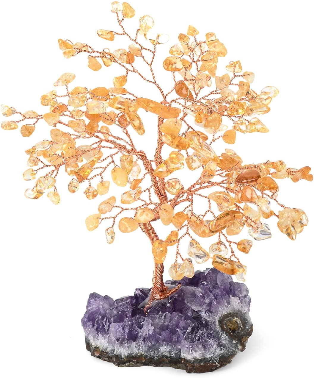 Natural Citrine Crystal Tree with Amethyst Geode Base,Healing Crystals ...