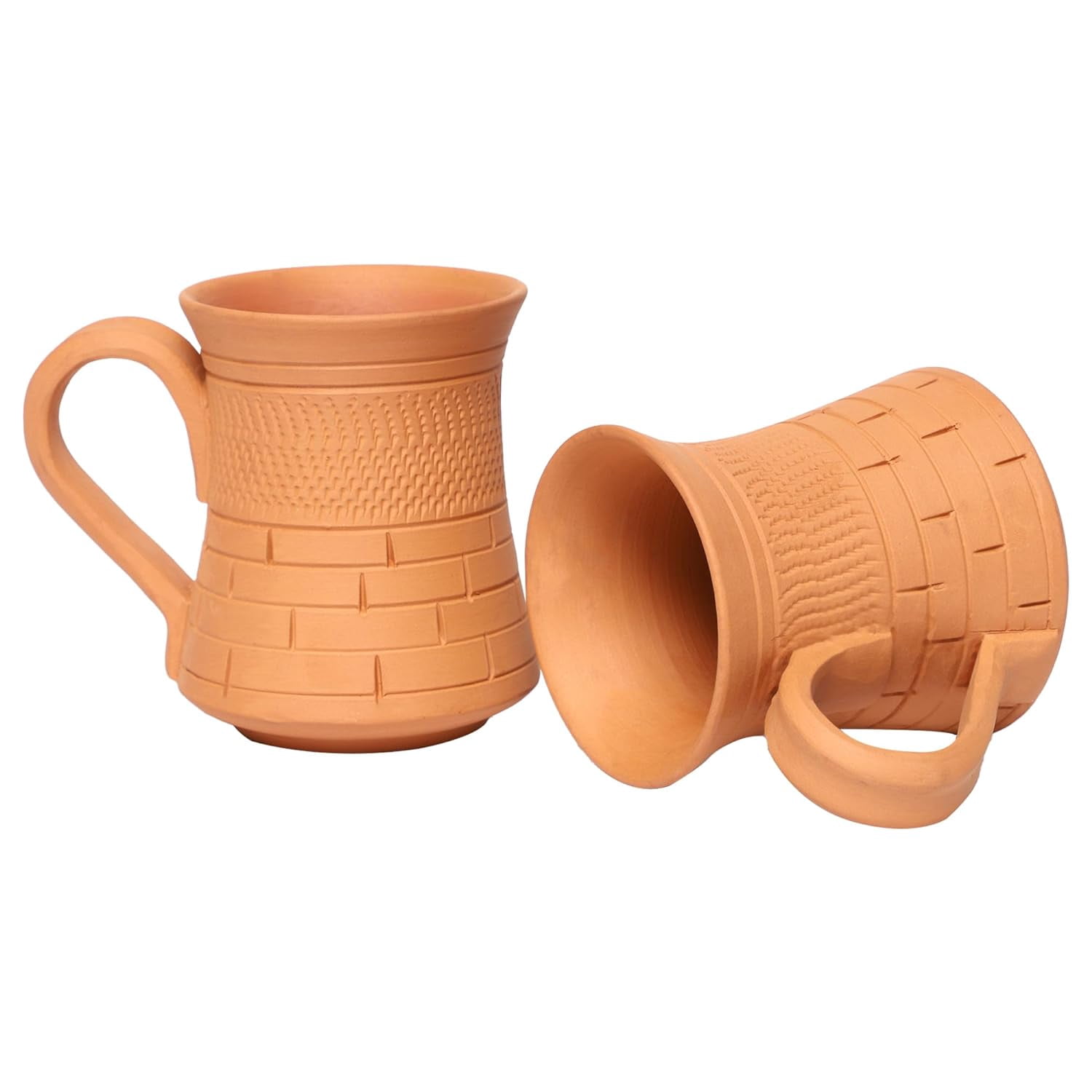 Natural Clay Beer Mug Set Of 2 | Milk Mug | Big Coffee Mug, Terracotta ...
