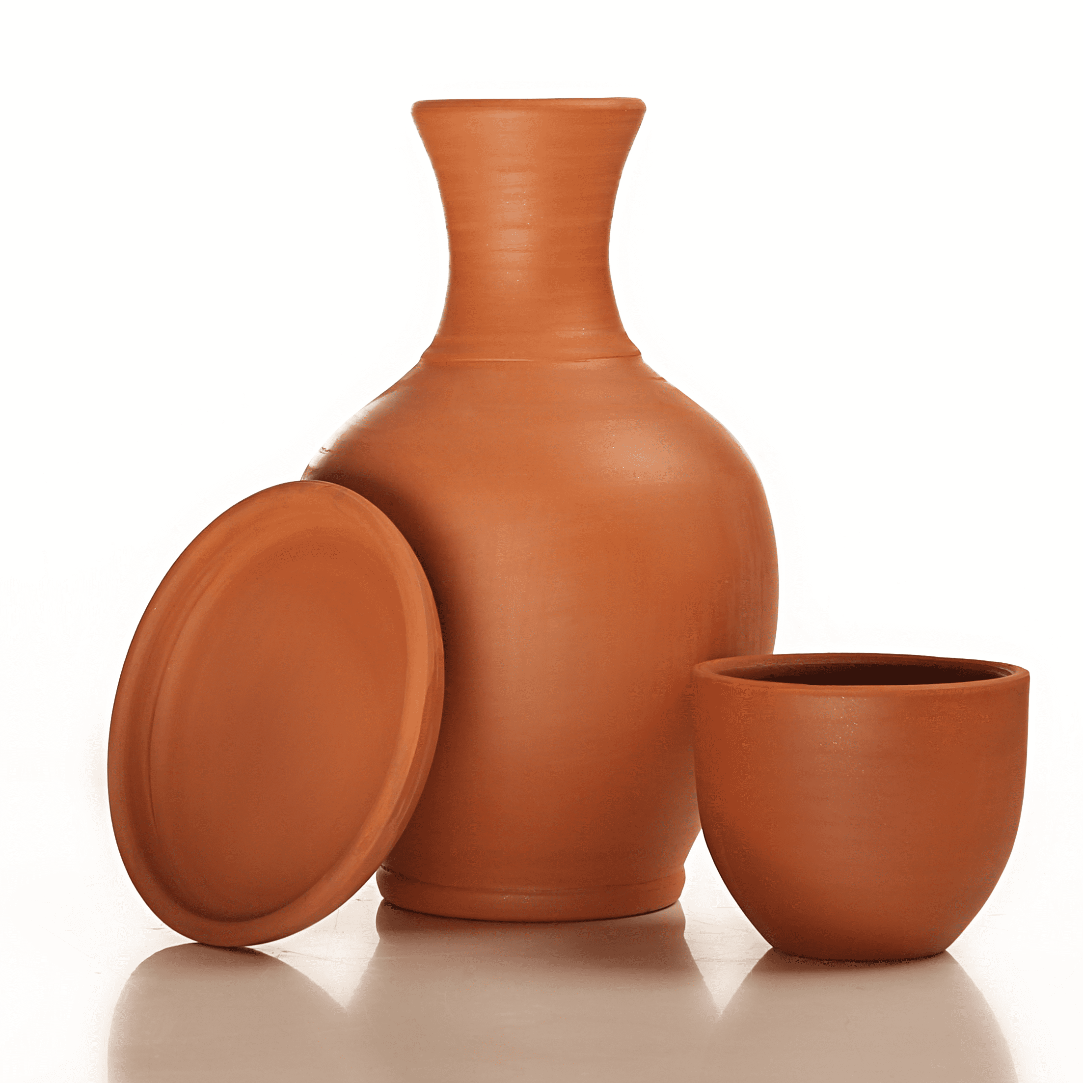Natural Clay Water Pitcher, Unglazed Terracotta Carafe, 1.6 Qt, Brown ...