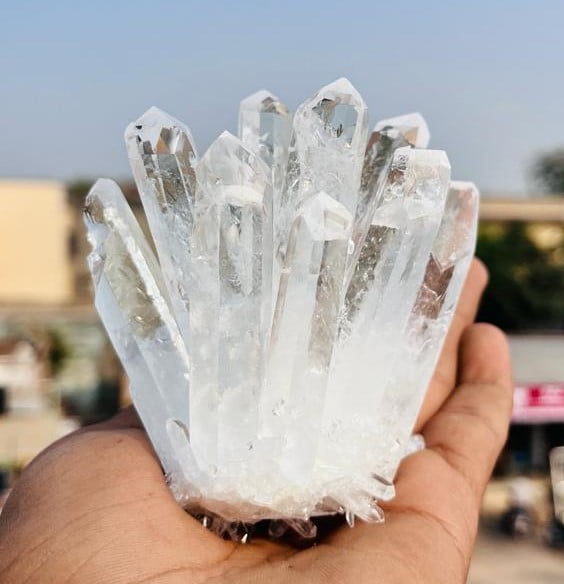 Natural Clear Crystal Quartz Cluster, Himalayan Clear Crystal Quartz ...