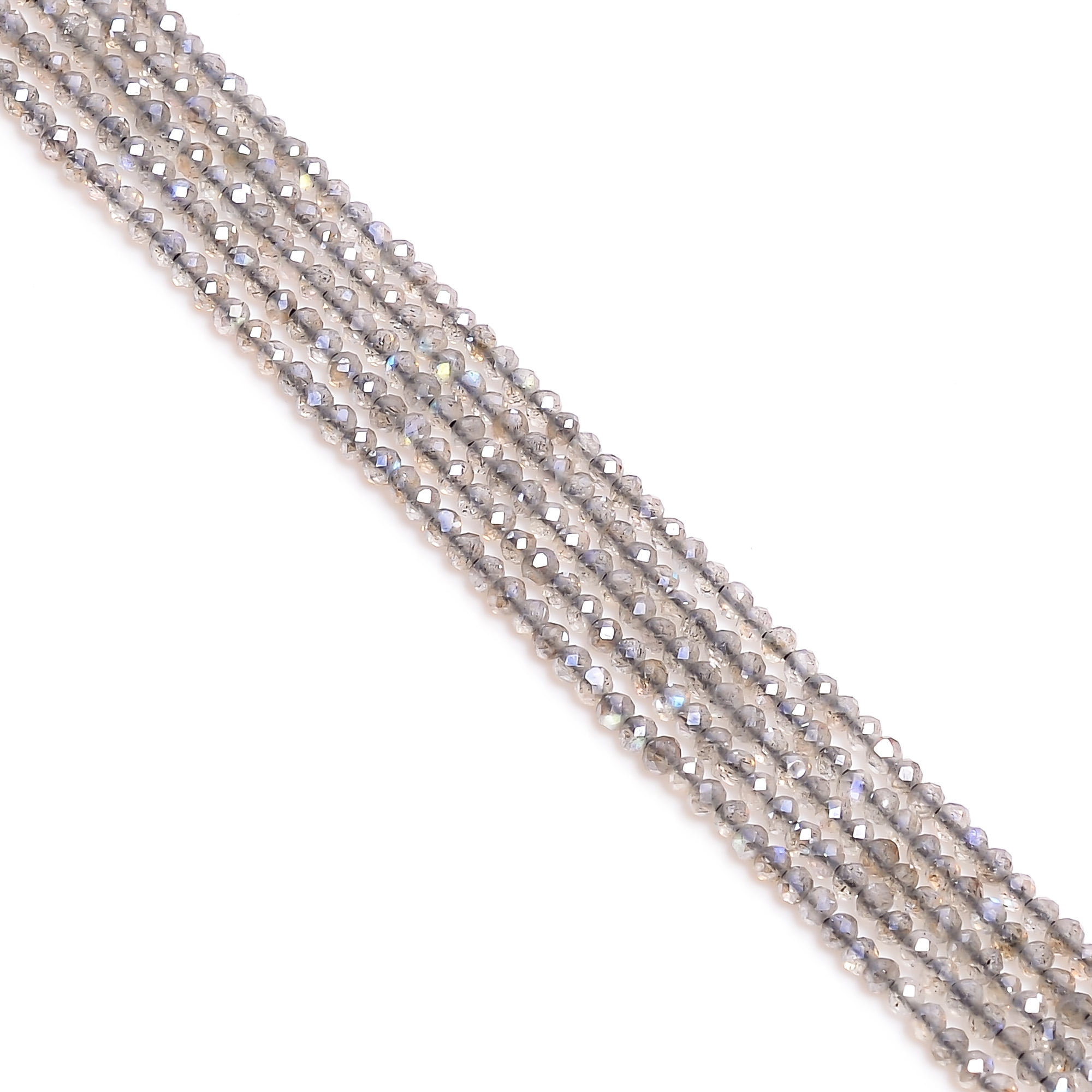 Natural Coated LXYradorite Gemstone Round Israel Cut Beads 2X2mm Strand ...