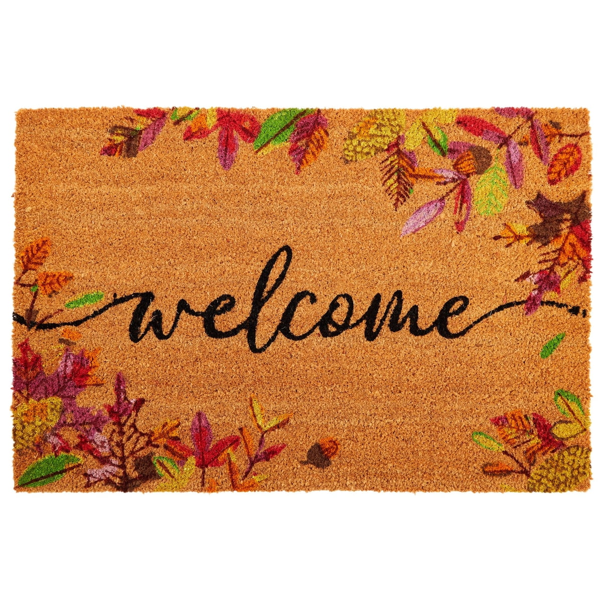 Natural Coco Coir Autumn Leaves Mat 24 x 36 Inches for Thanksgiving ...