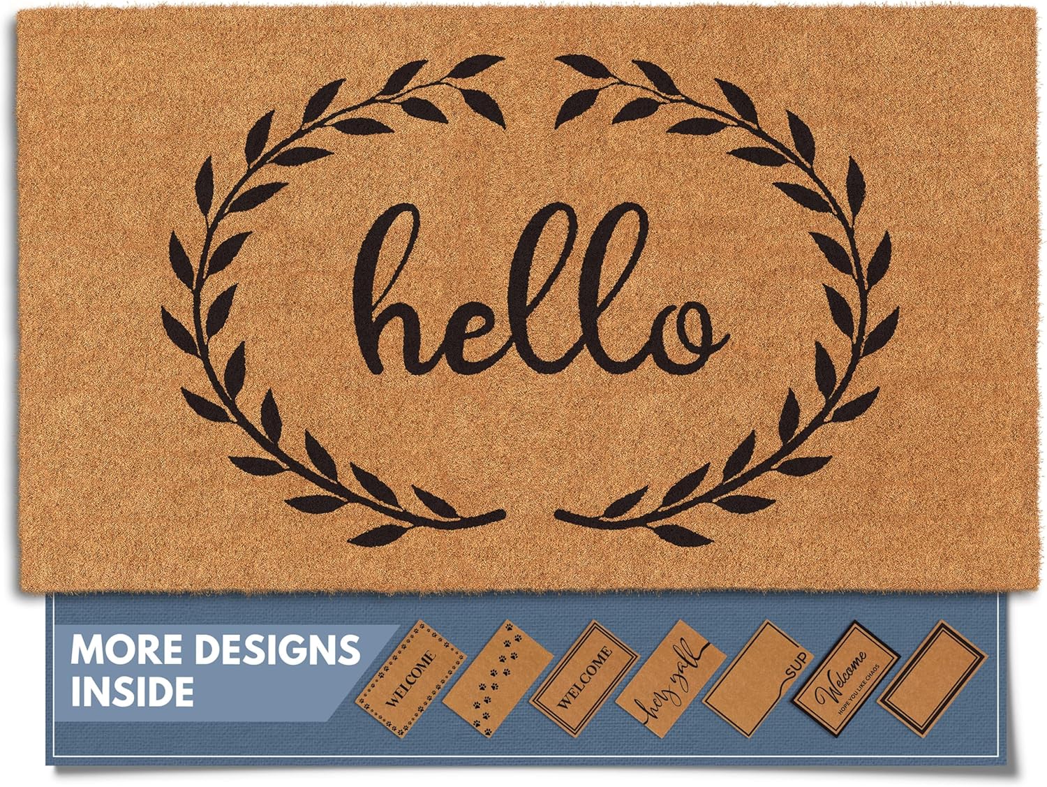 Natural Coco Coir Heavy Duty Backing Doormat - Large Cute Non-Slip ...