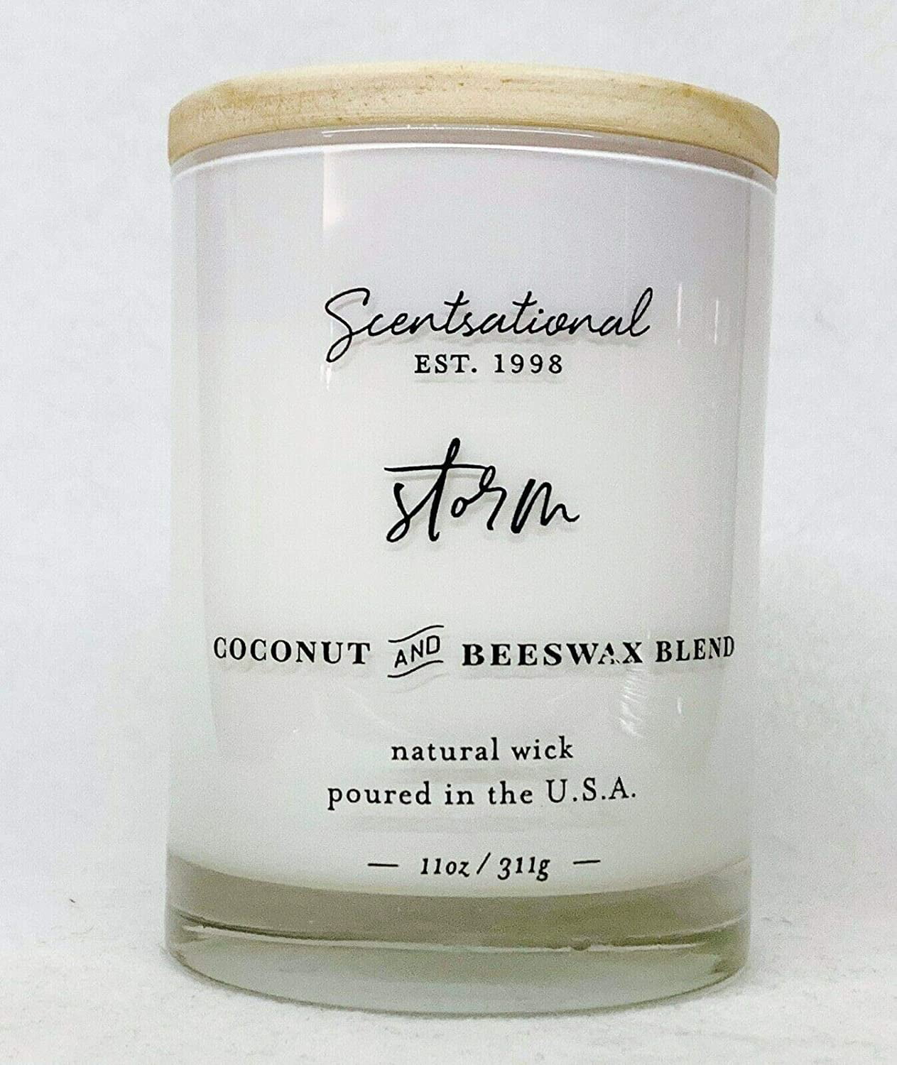 Natural Coconut + Beeswax Scented Candle Storm (in Cursive) in Glossy ...