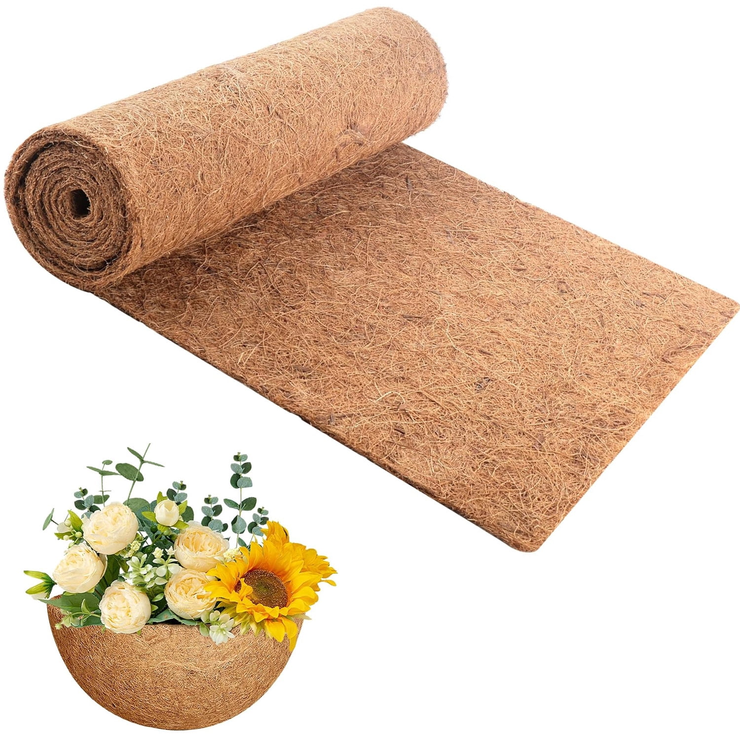 Natural Coconut Coir Liner Sheets,Bexikou 7.87x118 inch Natural Coconut ...