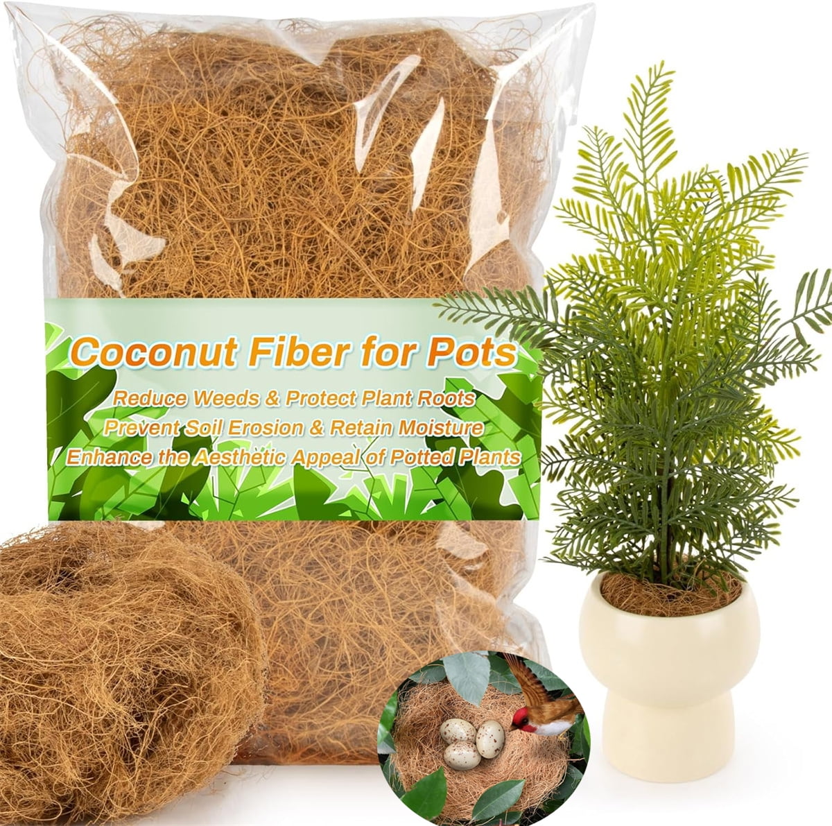 Natural Coconut Coir for Plants,Tutuviw 0.55LB Organic Pure Coconut ...