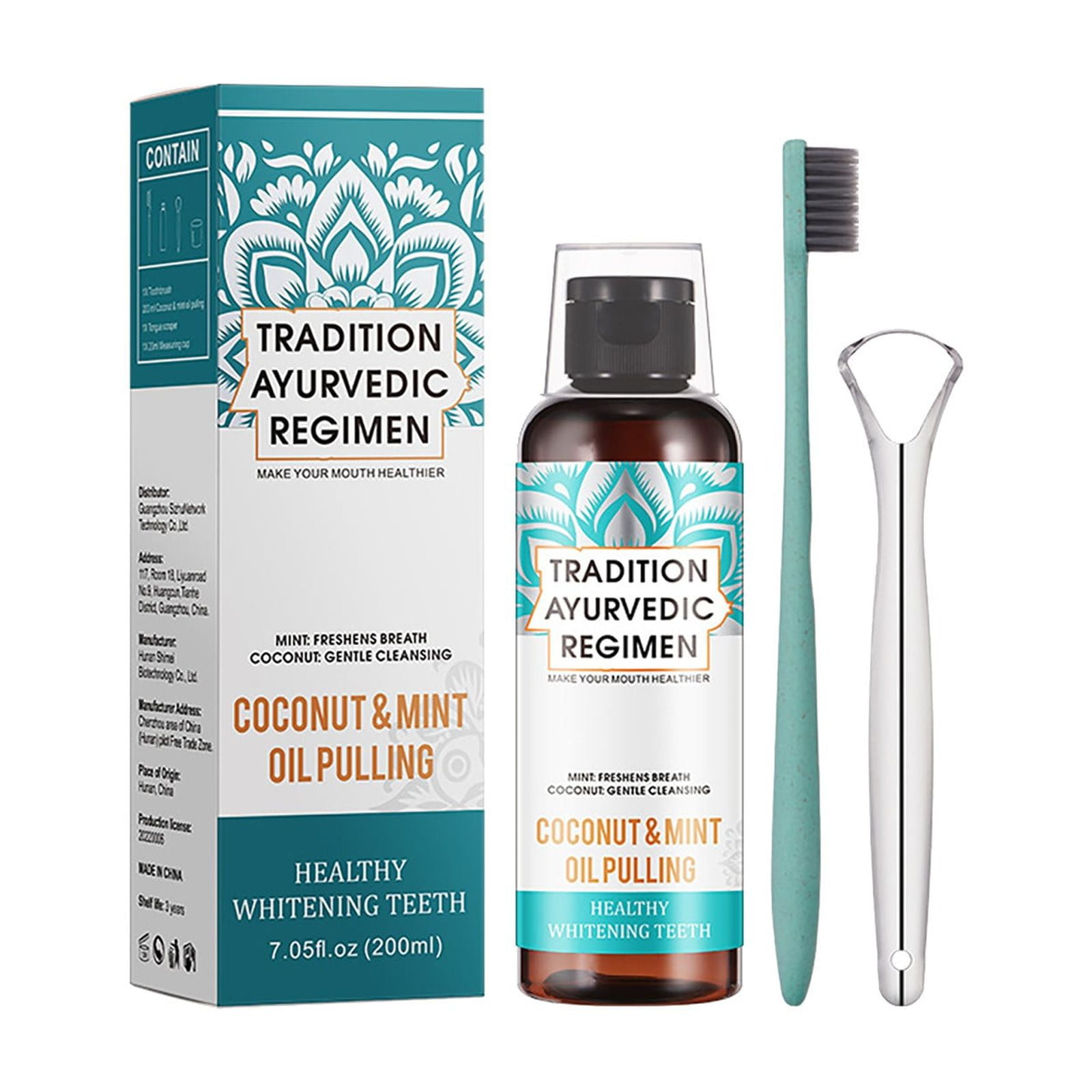 Natural Coconut Oil Mouthwash Organic Teeth & Gum Care Freshens Breath ...