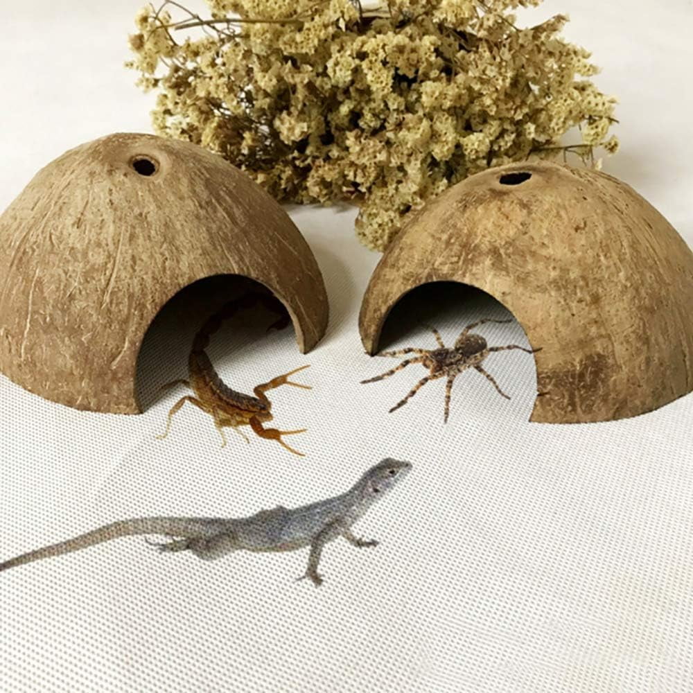 Natural Coconut Reptile Hideouts Lizard Coco Hut Hermit Crab Hut ...