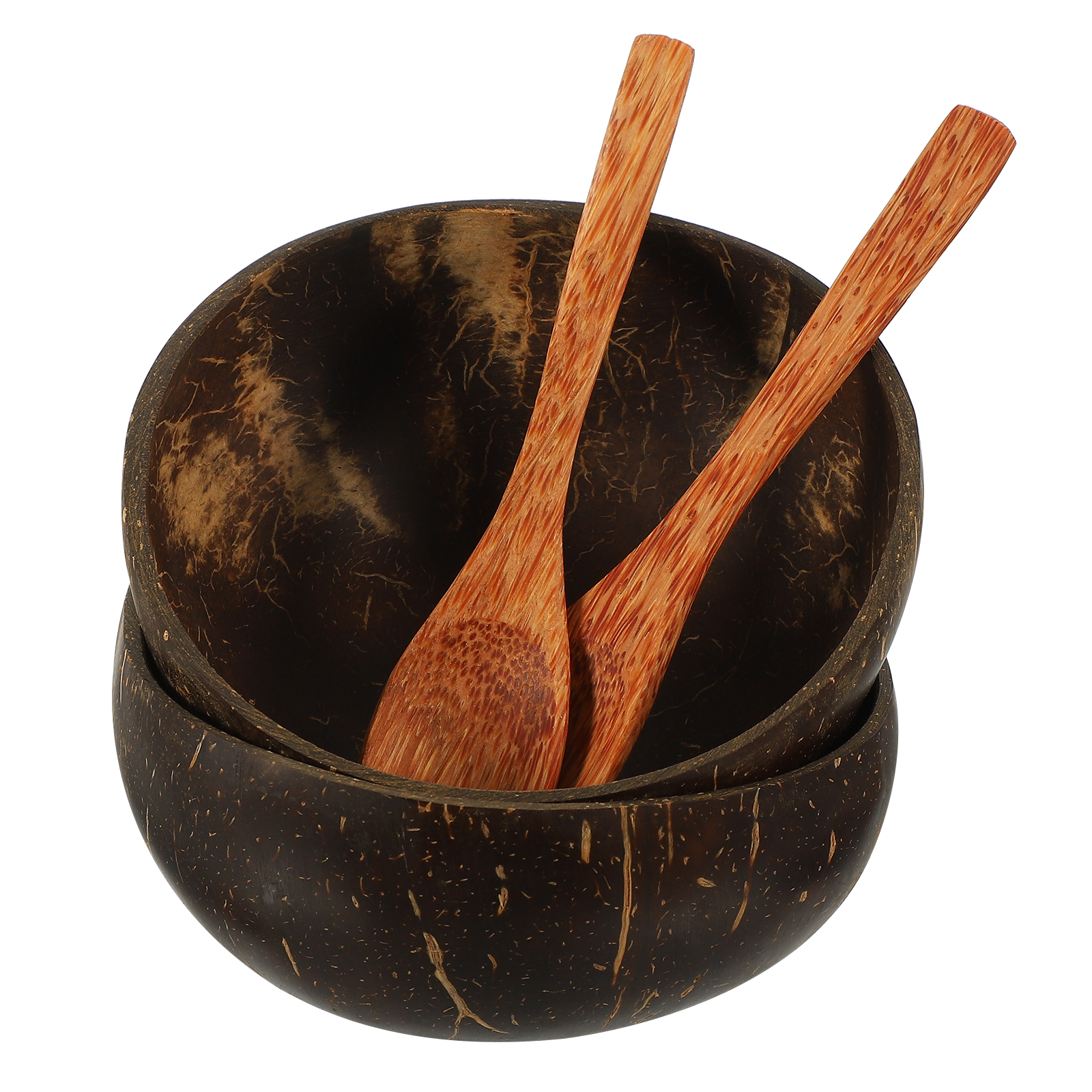 Natural Coconut Shell Bowl Set Coconuts Decor Wood Fruit Storage Food ...