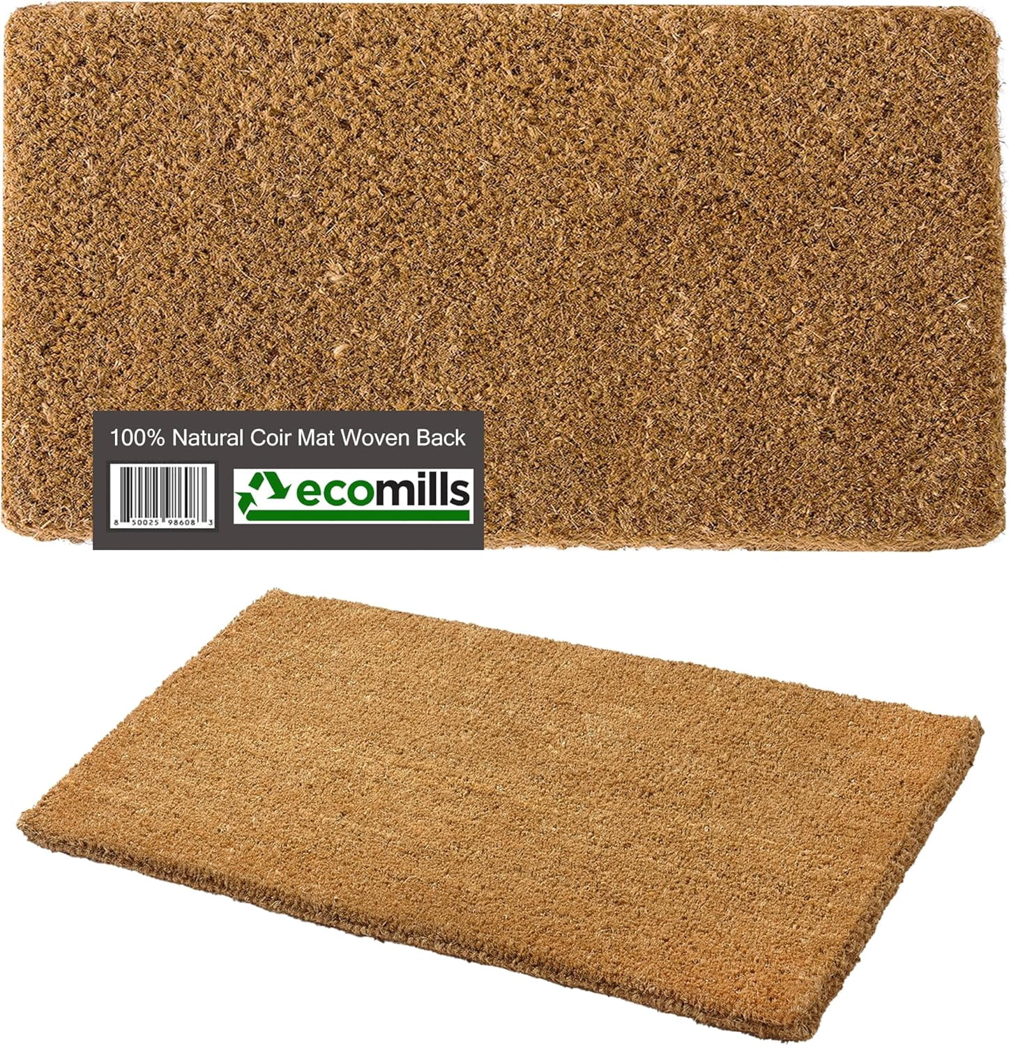Natural Coir Mat with Woven Back, Extra Thick 1.5", Heavy Duty, Durable ...