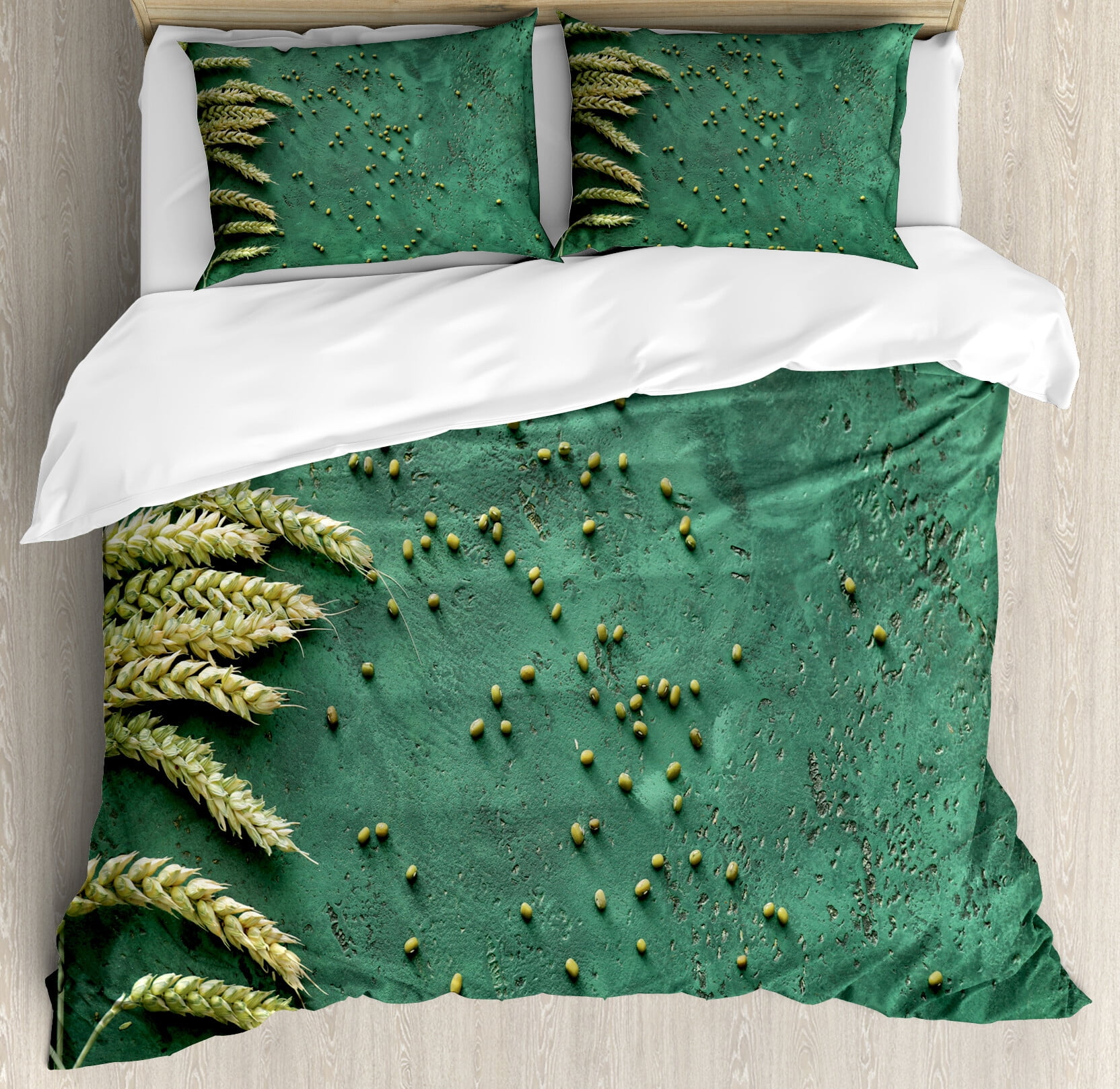 Natural Color Duvet Cover Set, Agriculture Themed Photo with Wheat on ...