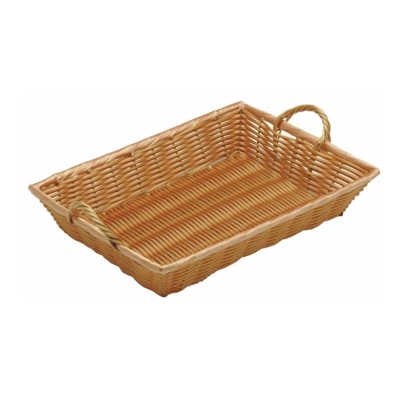 Natural Color Wicker Basket Rectangular with Handles - 14"L x 10"W x 2 ...