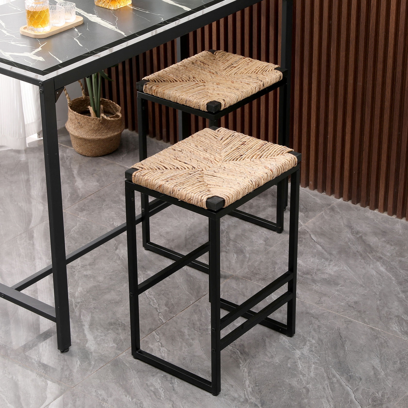 Natural Color and Woven Texture - Decorative Bar Stools for Your ...