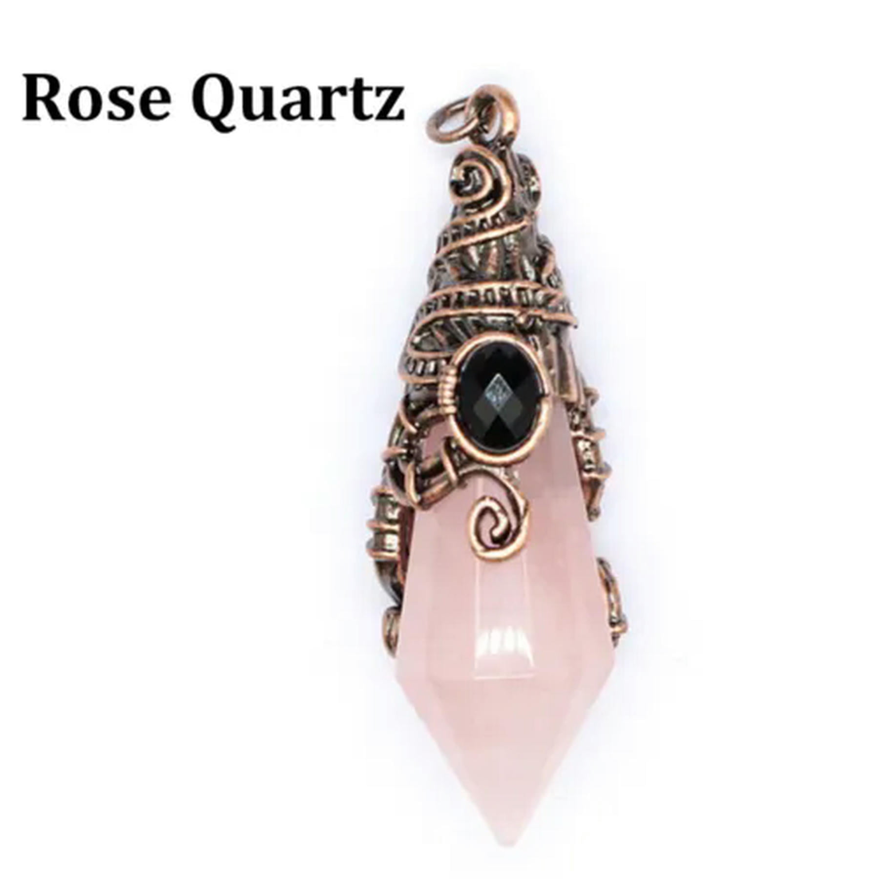 Natural Cone Hexagonal Crystal Pendant Chakra Wizard Hat Stone Point ...